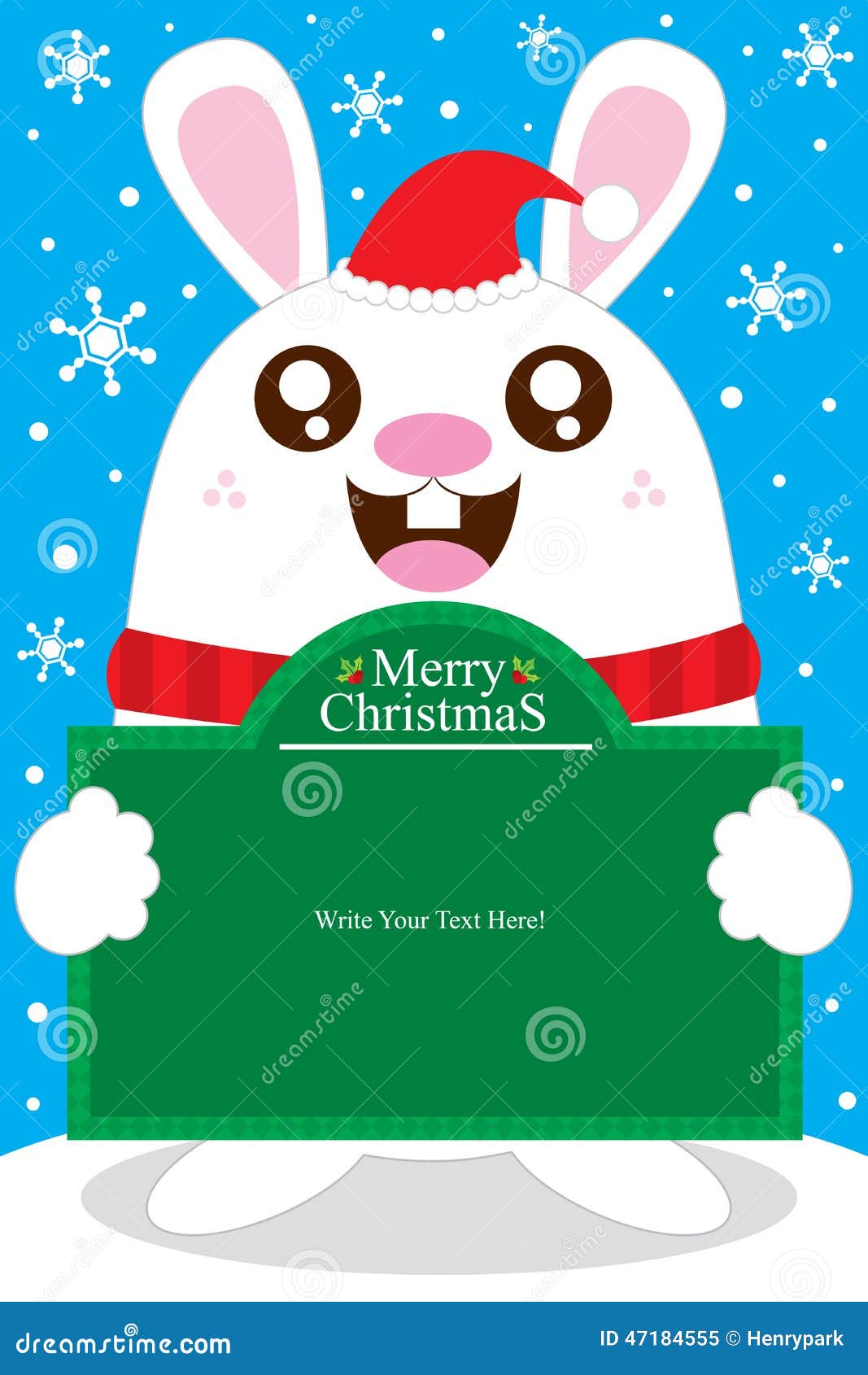Christmas Bunny Card Template Stock Vector - Illustration of celebrate ...