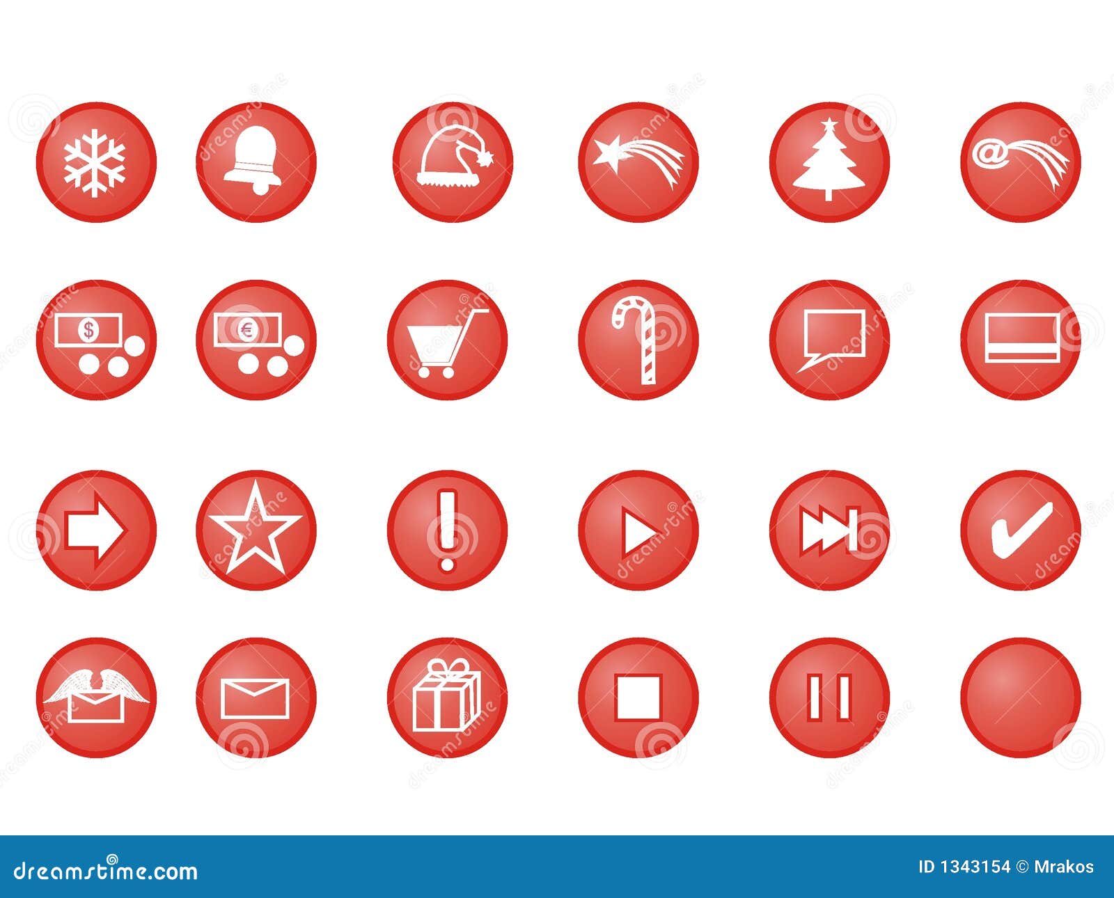 Christmas buttons stock vector. Illustration of star, christmas - 1343154