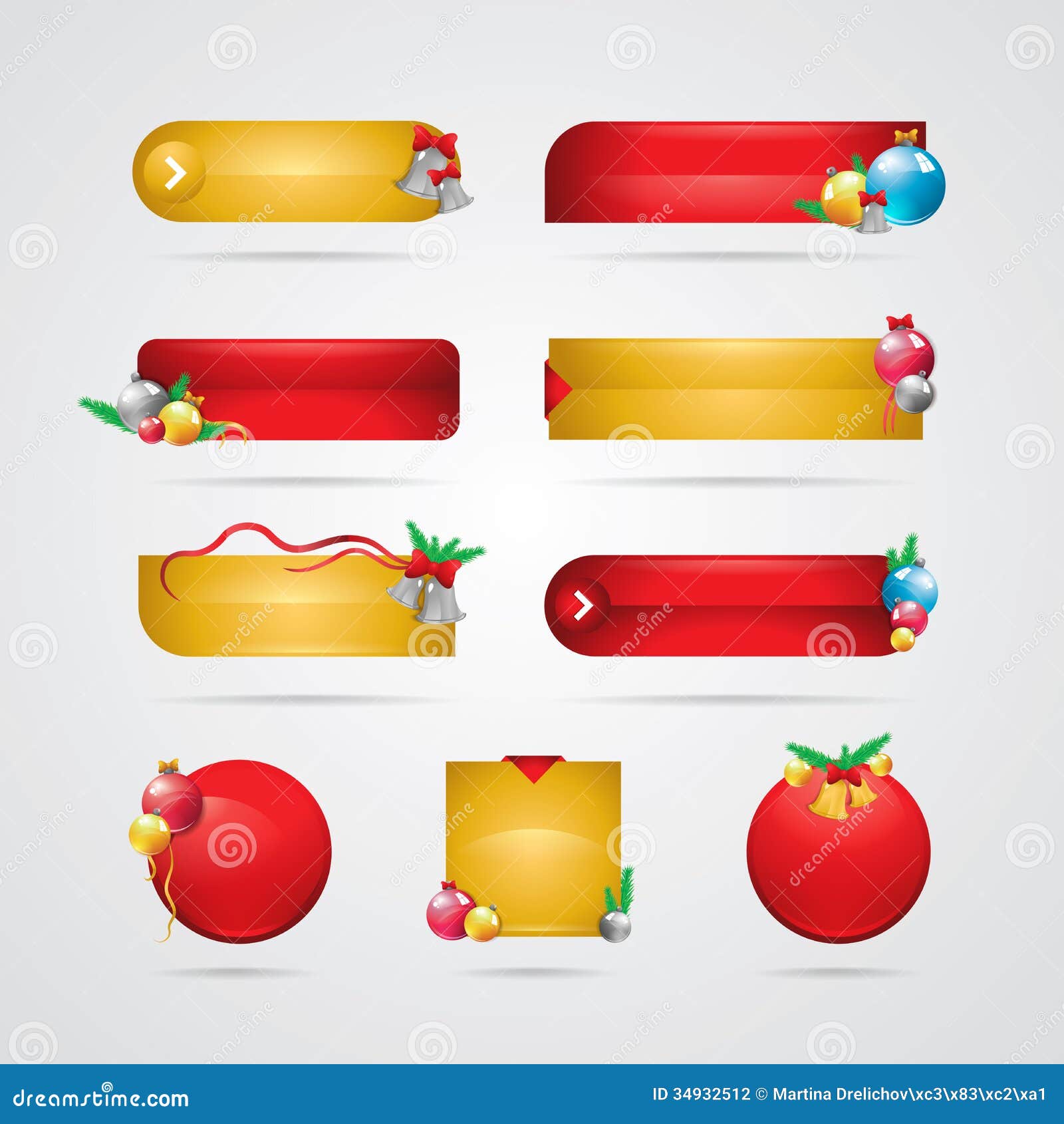 Christmas Buttons stock vector. Illustration of bright - 34932512