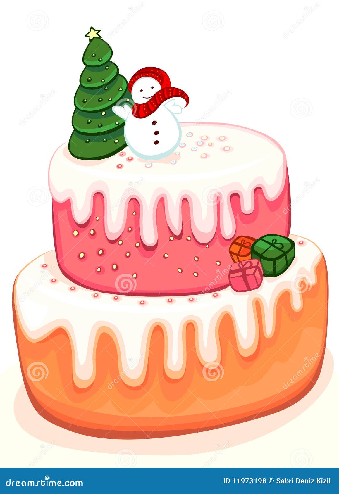 Christmas cake stock vector. Illustration of design, celebrate - 11973198