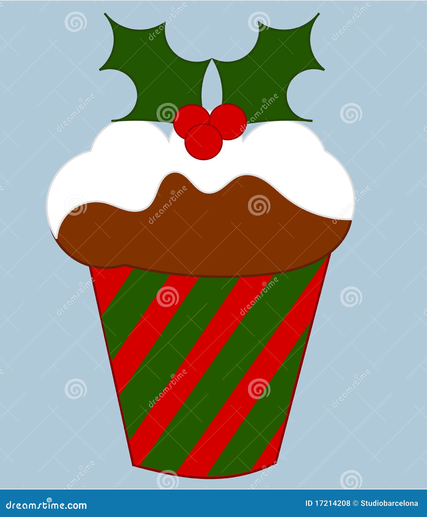 Christmas cake stock vector. Illustration of berry, copyspace - 17214208