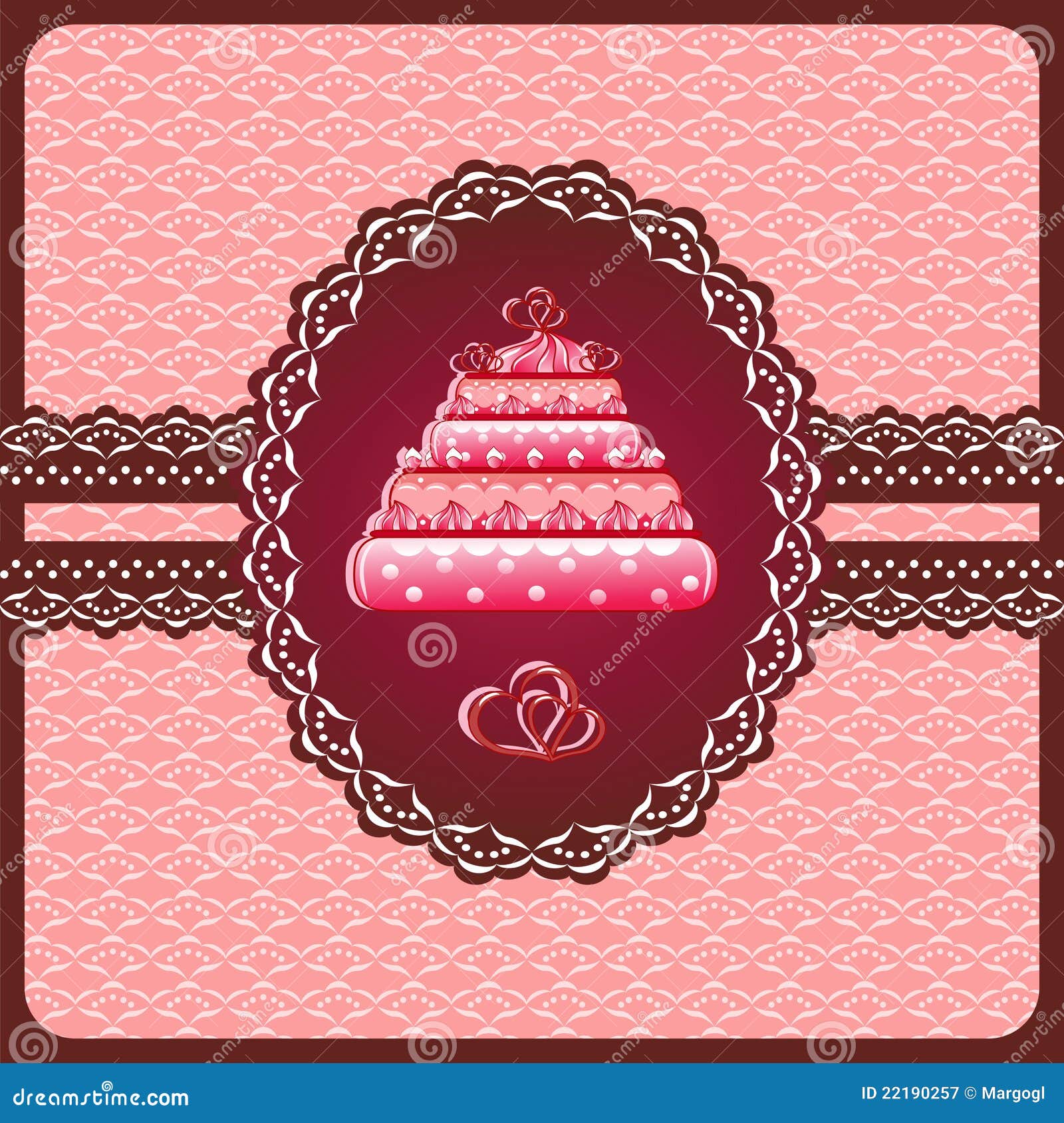 Christmas Cake on the Doily. Stock Vector - Illustration of dragees ...