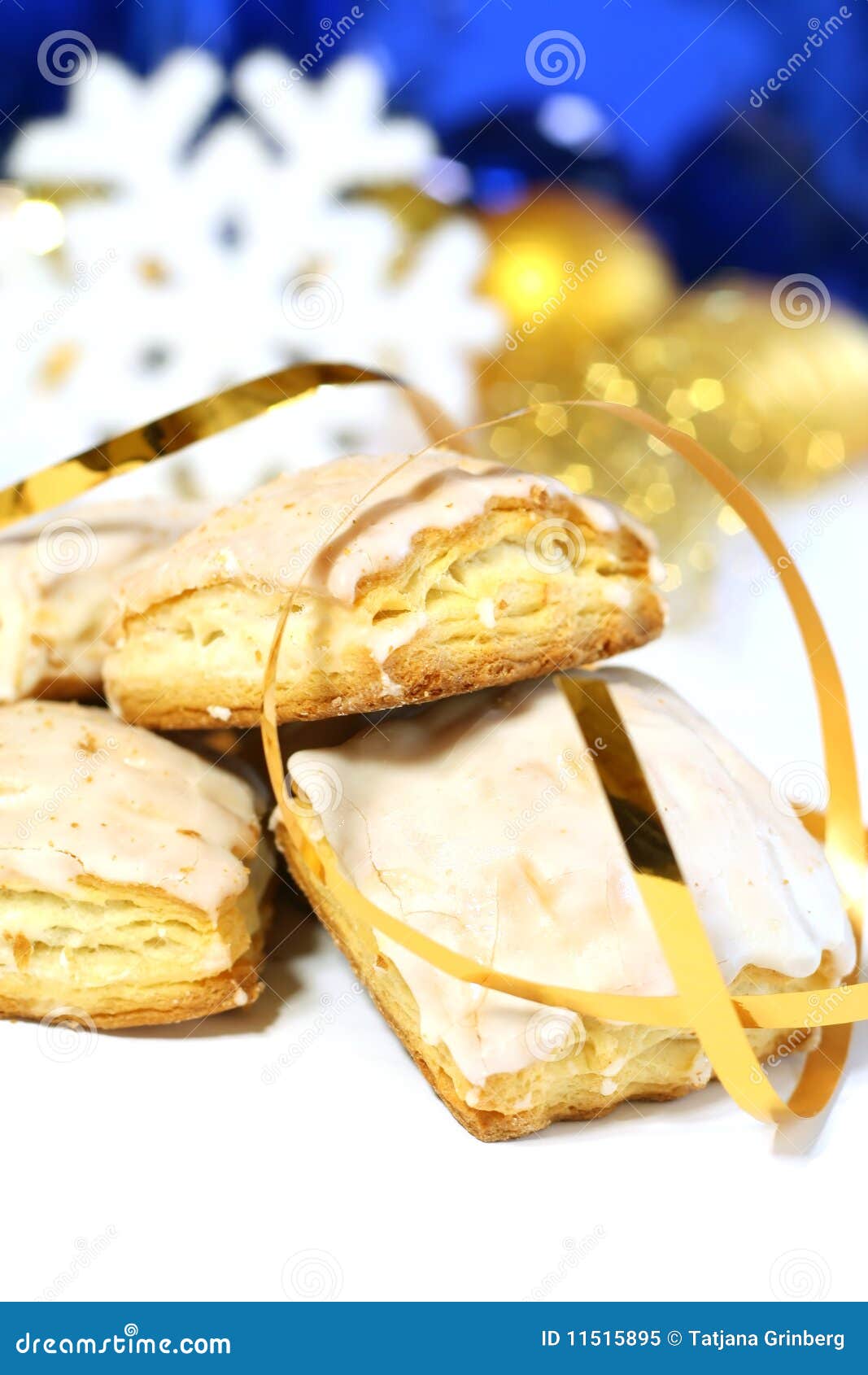 Christmas Cake from Flaky Pastry Stock Image - Image of dessert, winter ...