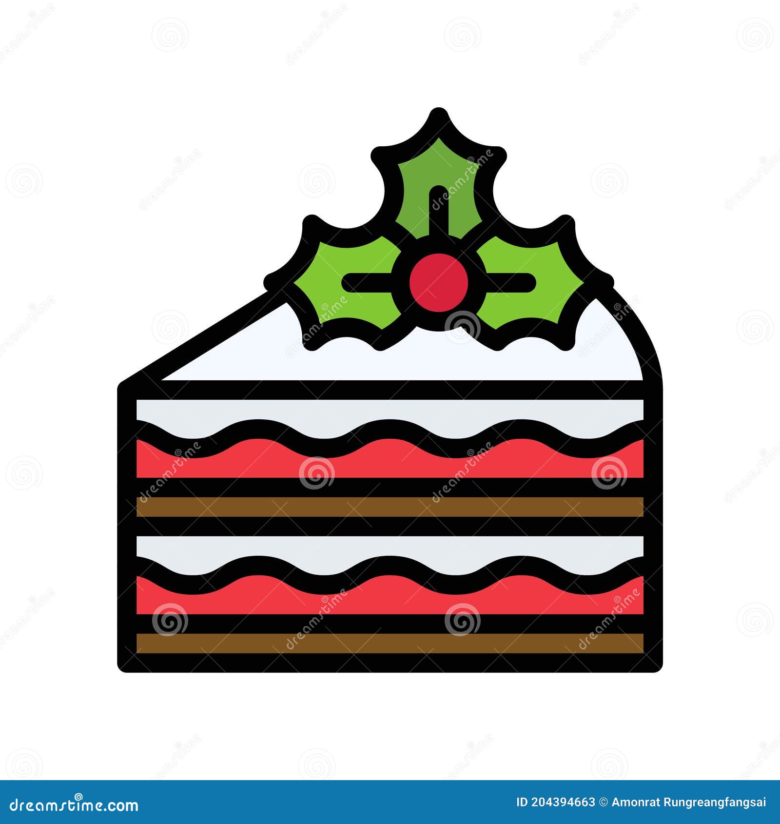 Christmas Cake Icon, Christmas Food and Drink Vector Stock Vector ...
