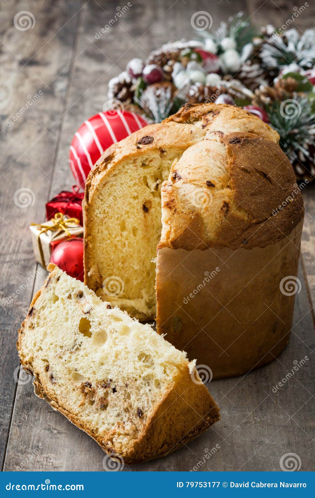Christmas cake panettone stock image. Image of dessert - 79753177