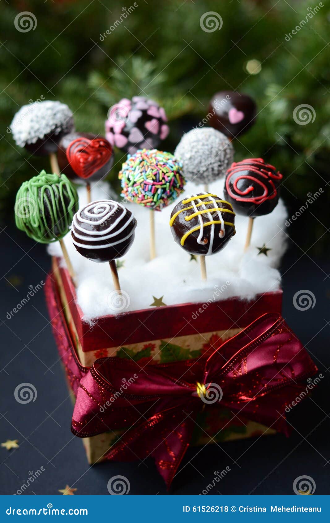 Christmas cake pops stock photo. Image of season, ingredients - 61526218