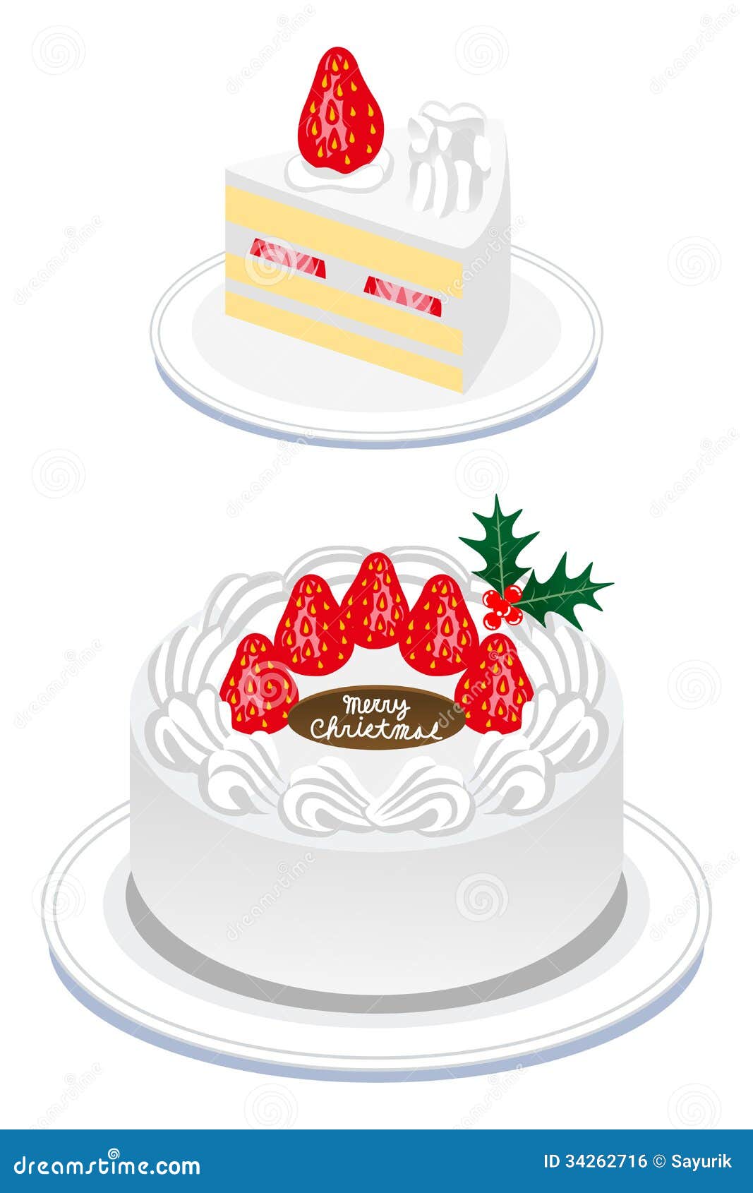 Christmas cake stock vector. Illustration of variations - 34262716