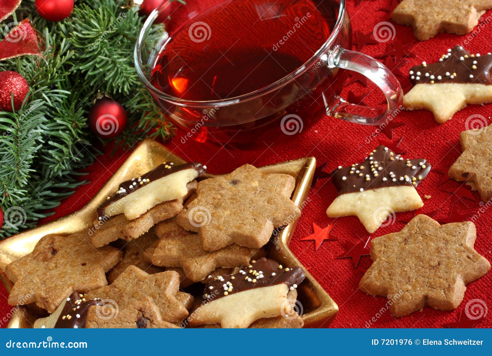 Christmas cakes and tea stock photo. Image of christmas - 7201976
