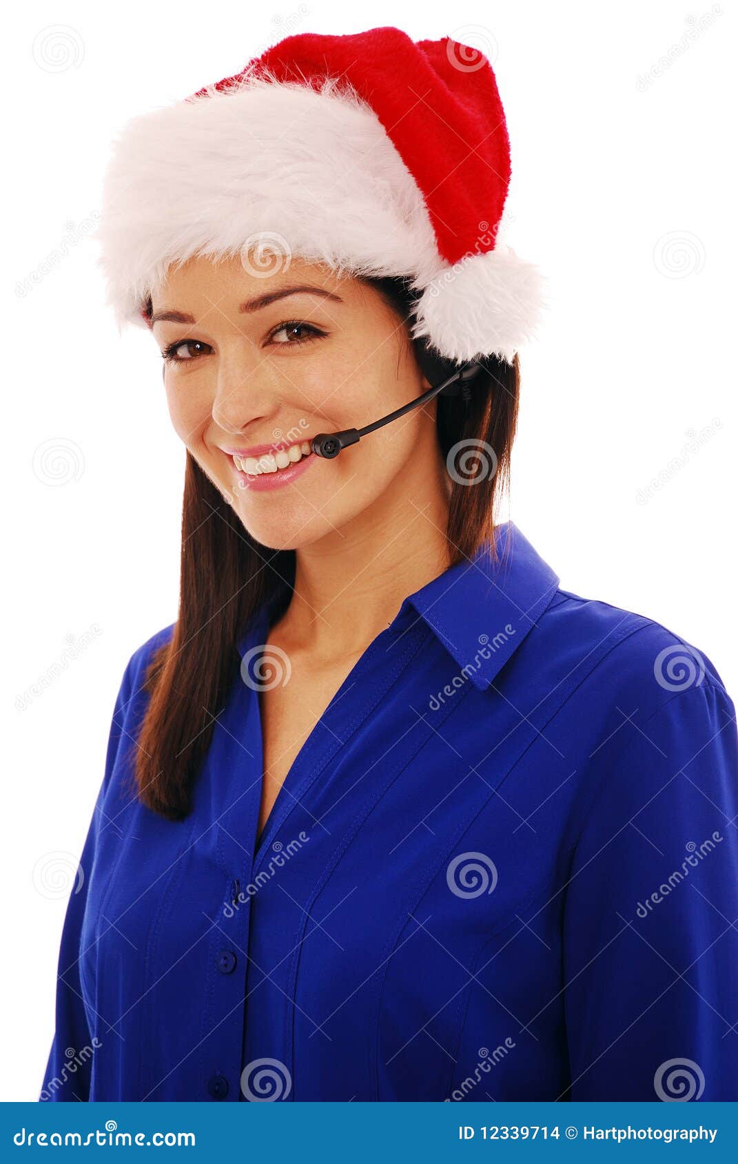 Christmas Call Centre Worker Stock Photo - Image of conversation, call ...