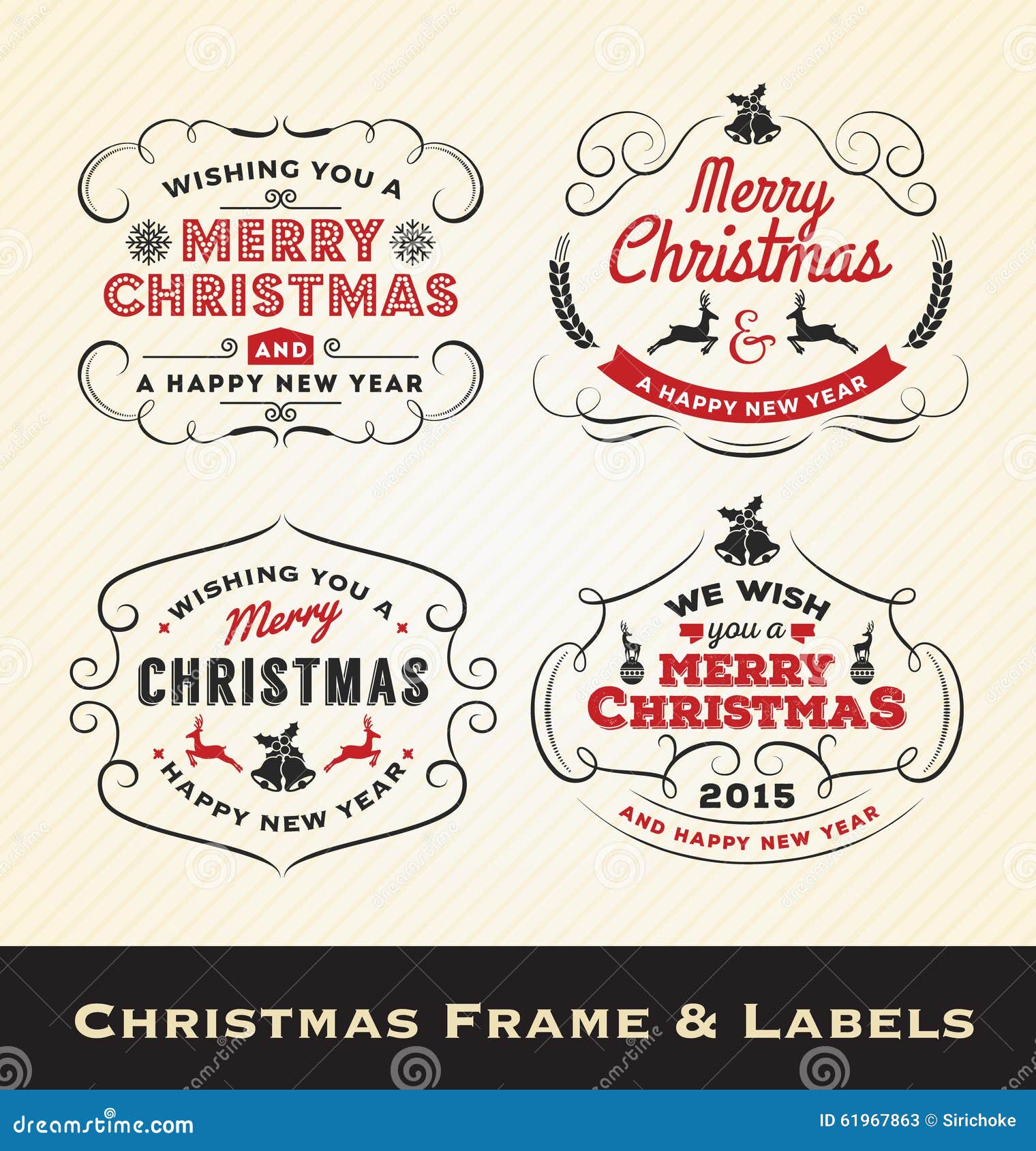 Christmas Calligraphy Frame and Label Template Design. Stock Vector ...