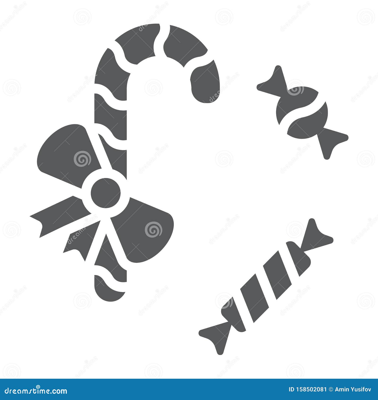 Christmas Candies Glyph Icon, Christmas and Sweets, Candy Cane Sign ...