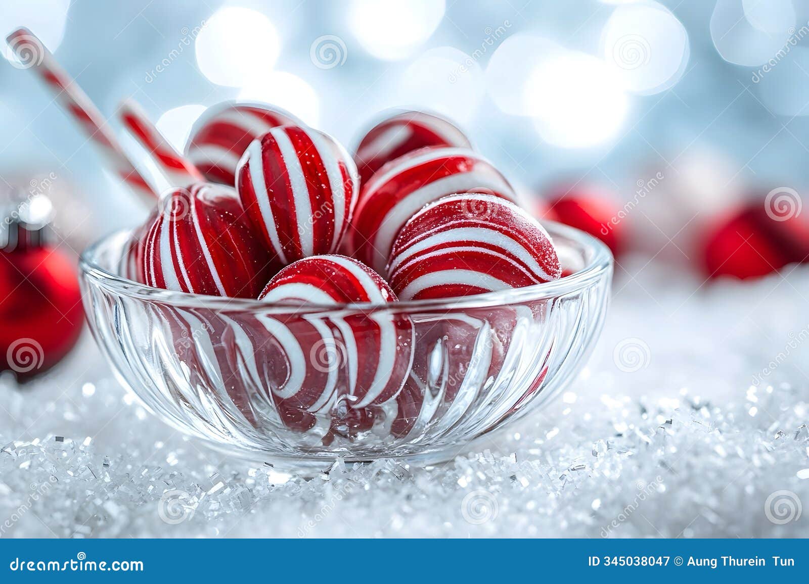 Christmas Candies with a Christmas Themed Background Stock Image ...