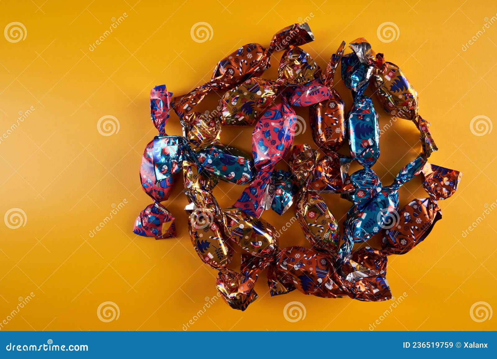 Christmas candies wrapped stock image. Image of wrapped - 236519759