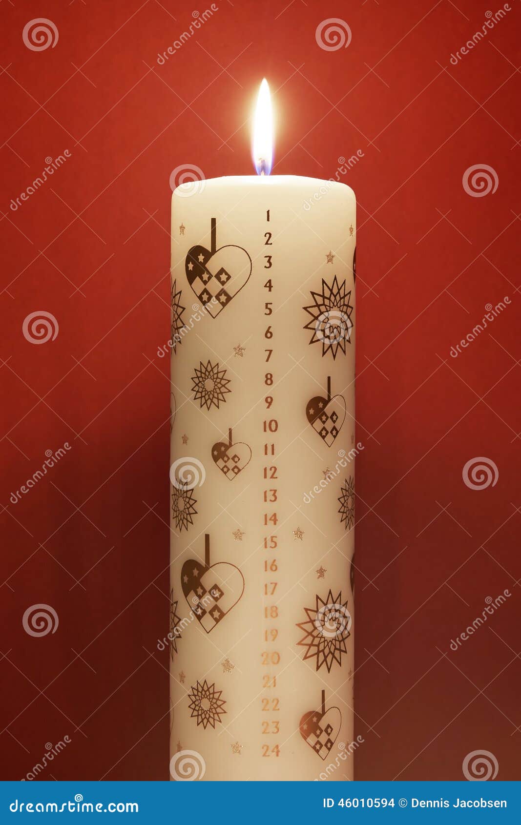 Christmas candle stock photo. Image of flame, holiday - 46010594