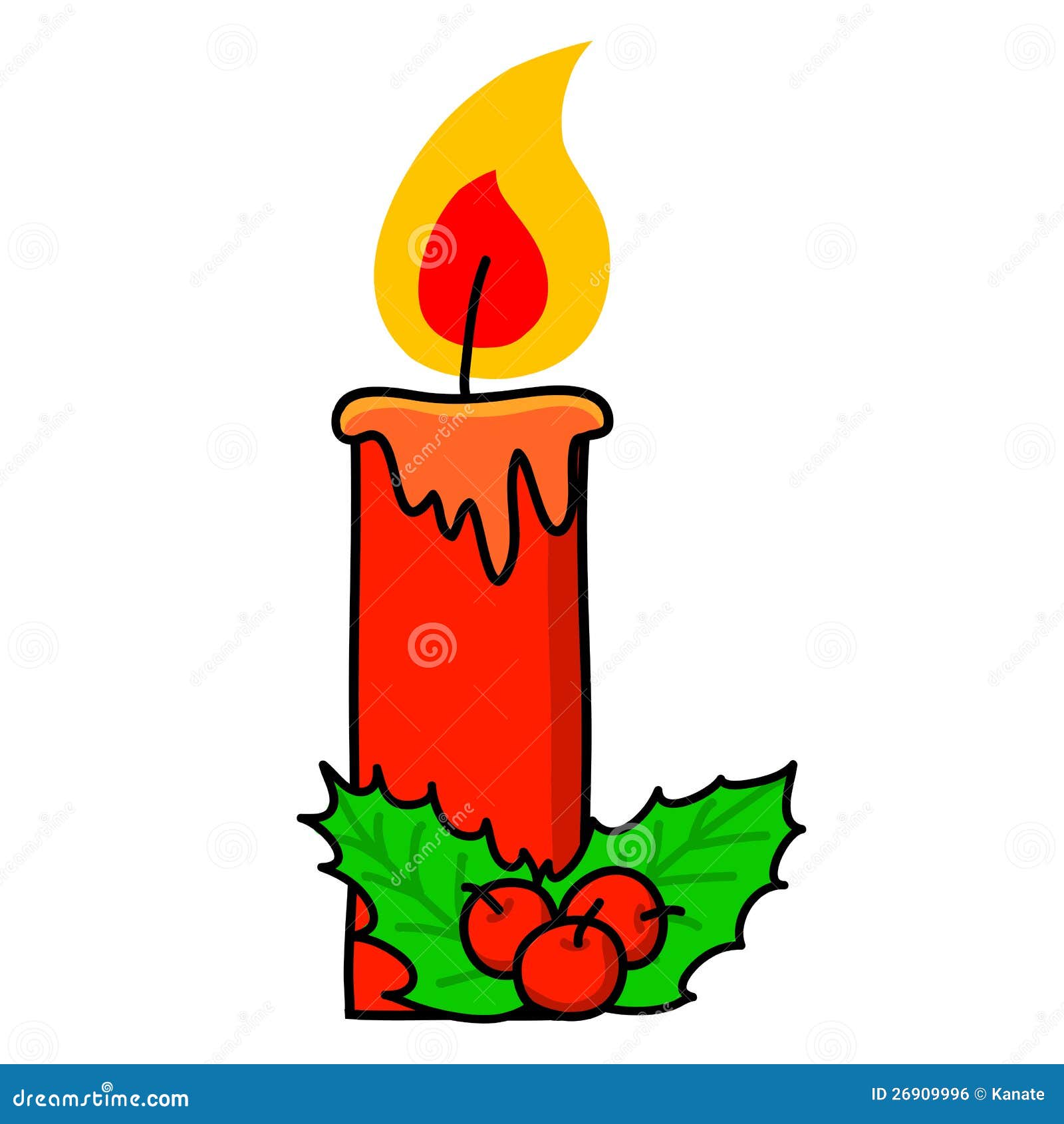 Christmas candle cartoon. stock illustration. Illustration of intense ...