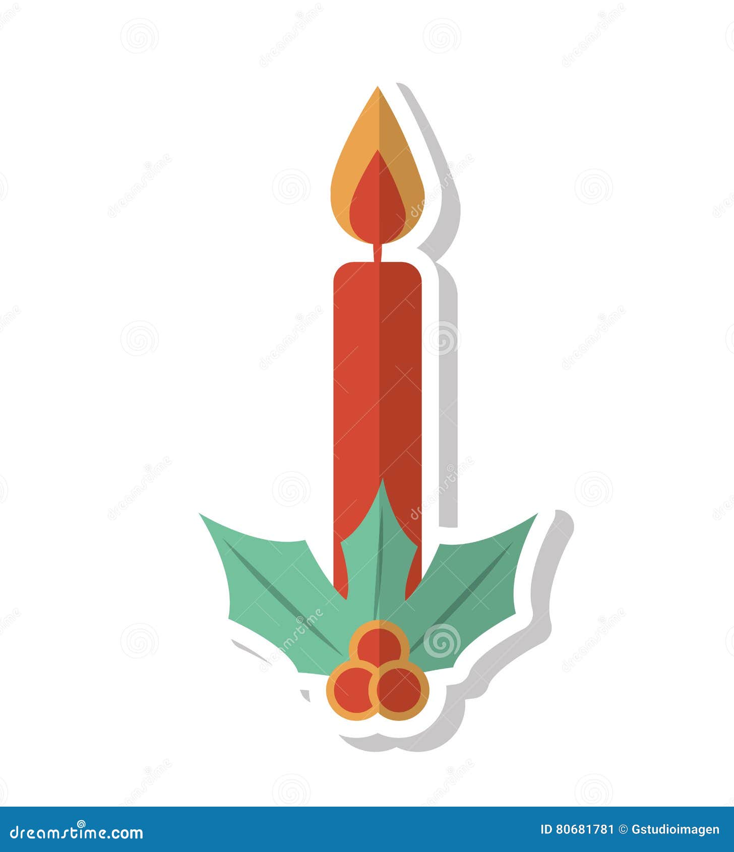 Christmas Candle Decorative Icon Stock Vector - Illustration of candle ...