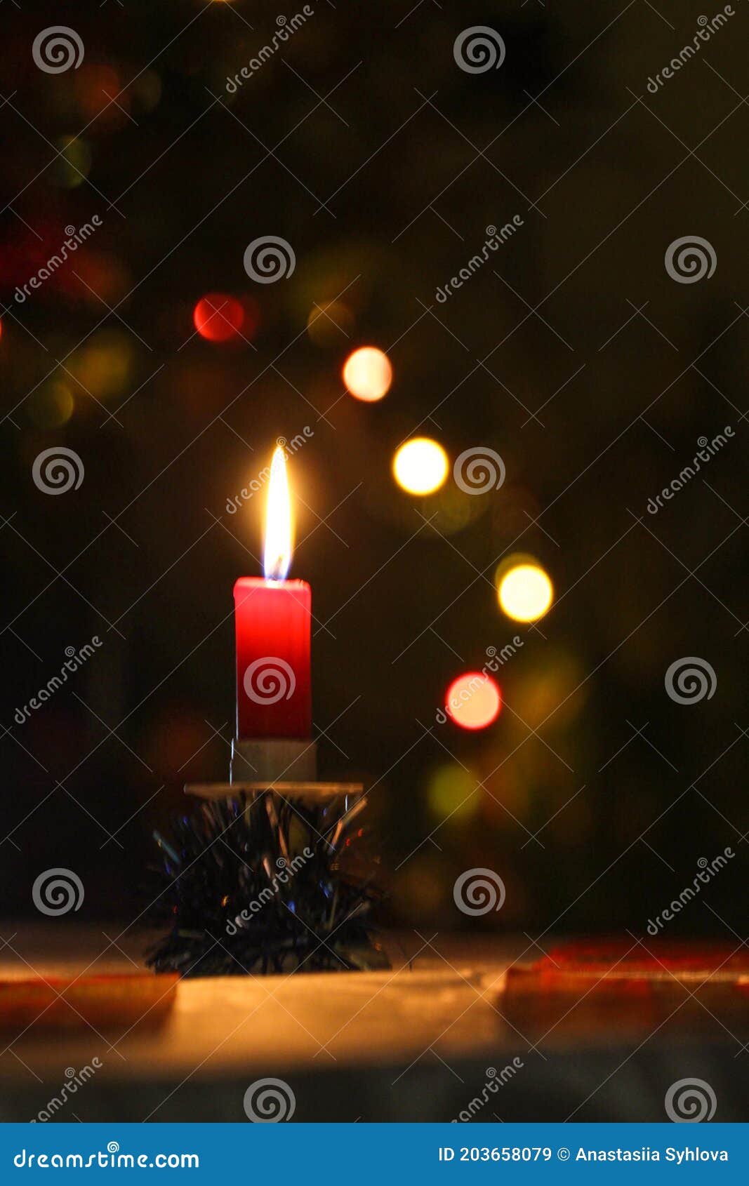 Christmas Candle. Light of Hope Stock Image - Image of enjoying, hile ...