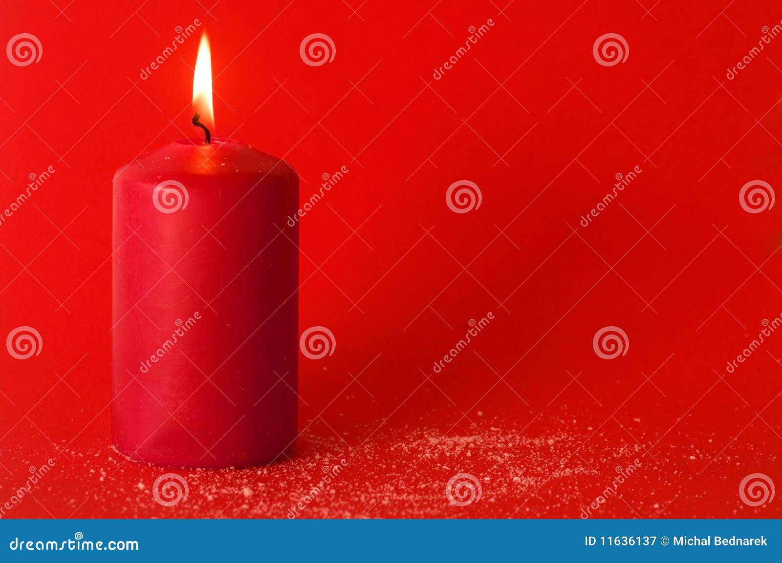 Christmas Candle on Red Background Stock Image - Image of decorative ...