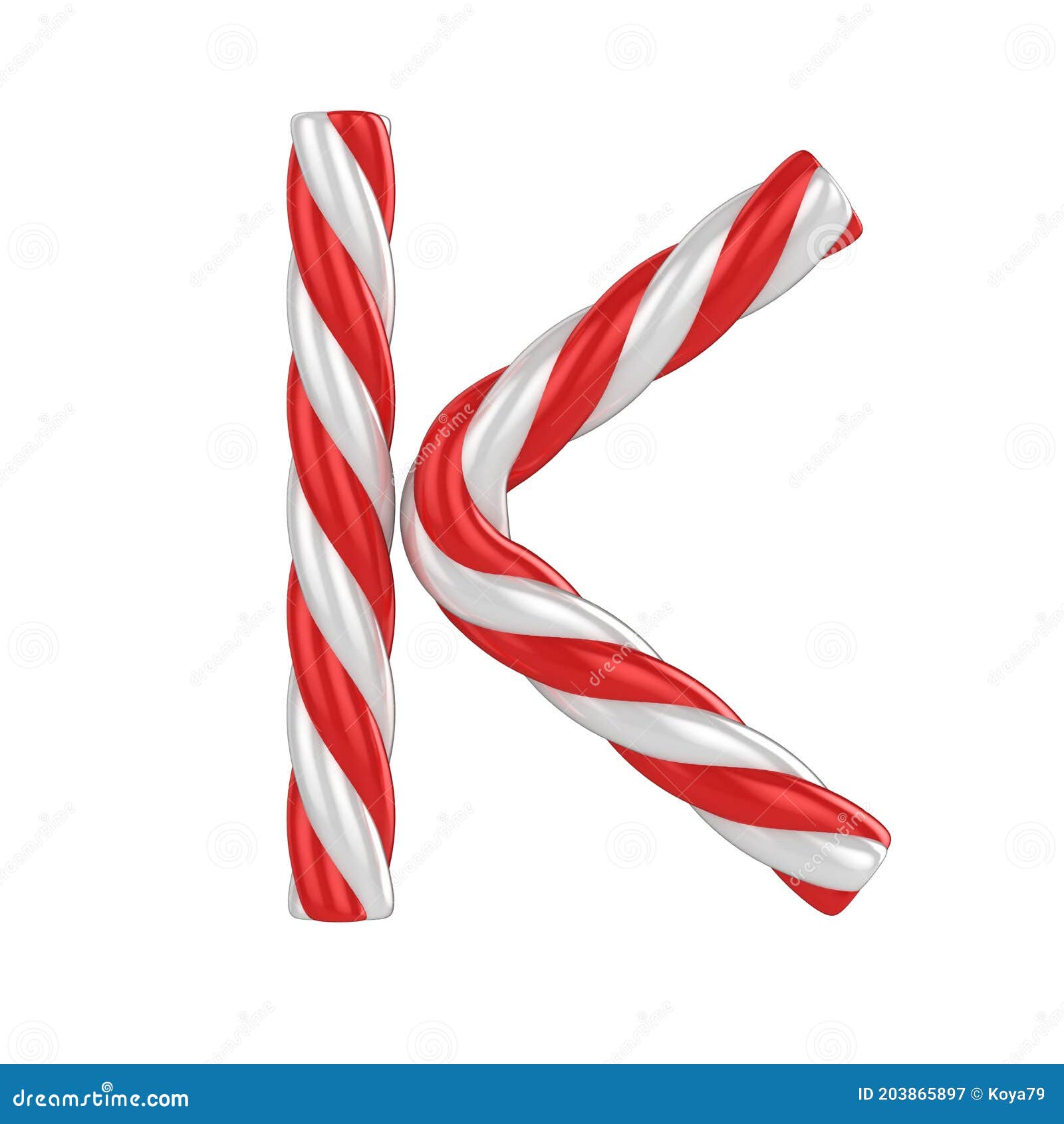 Christmas Candy Cane Font - Letter K Stock Illustration - Illustration ...
