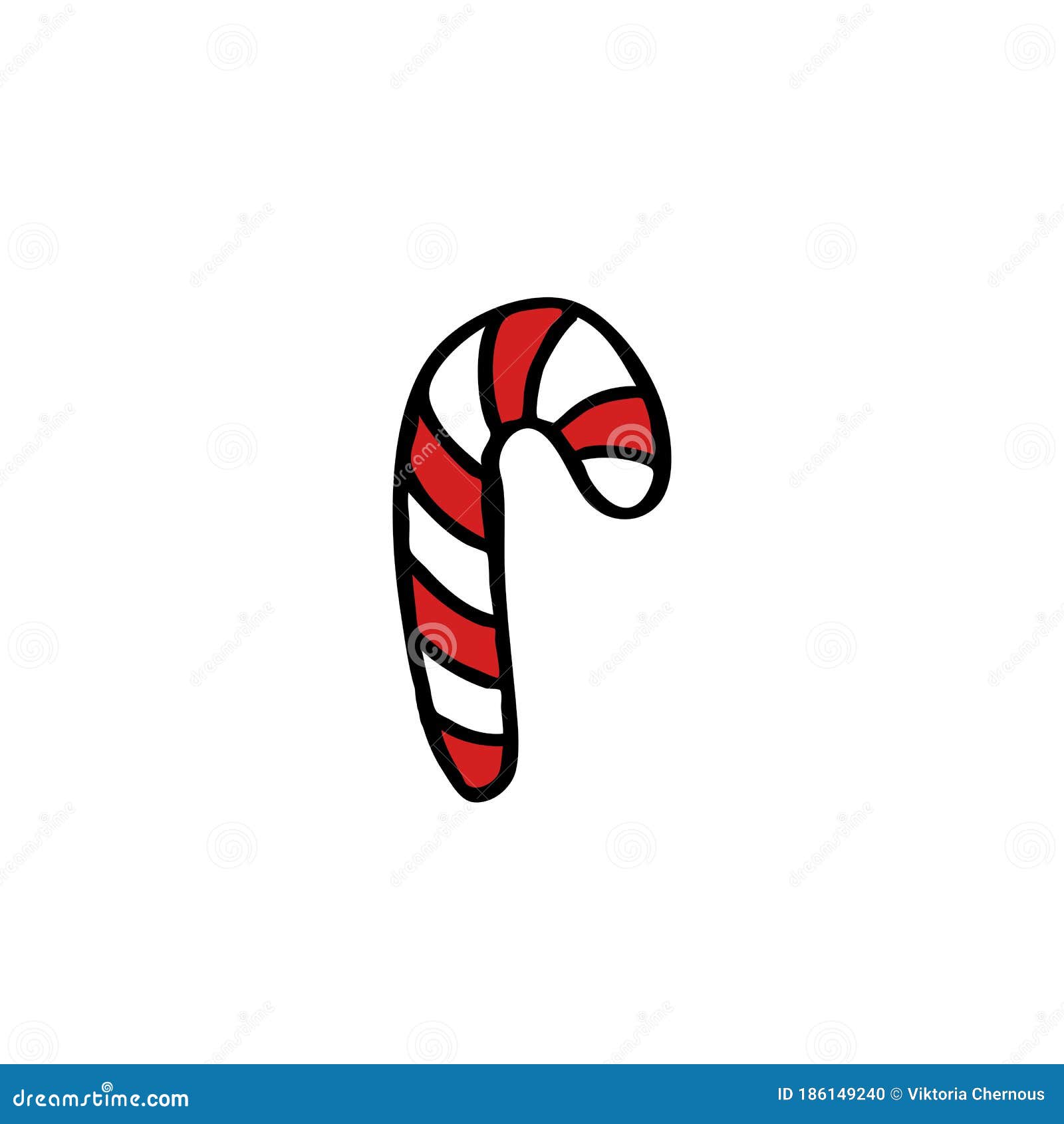 Christmas Candy Doodle Icon, Vector Illustration Stock Illustration ...