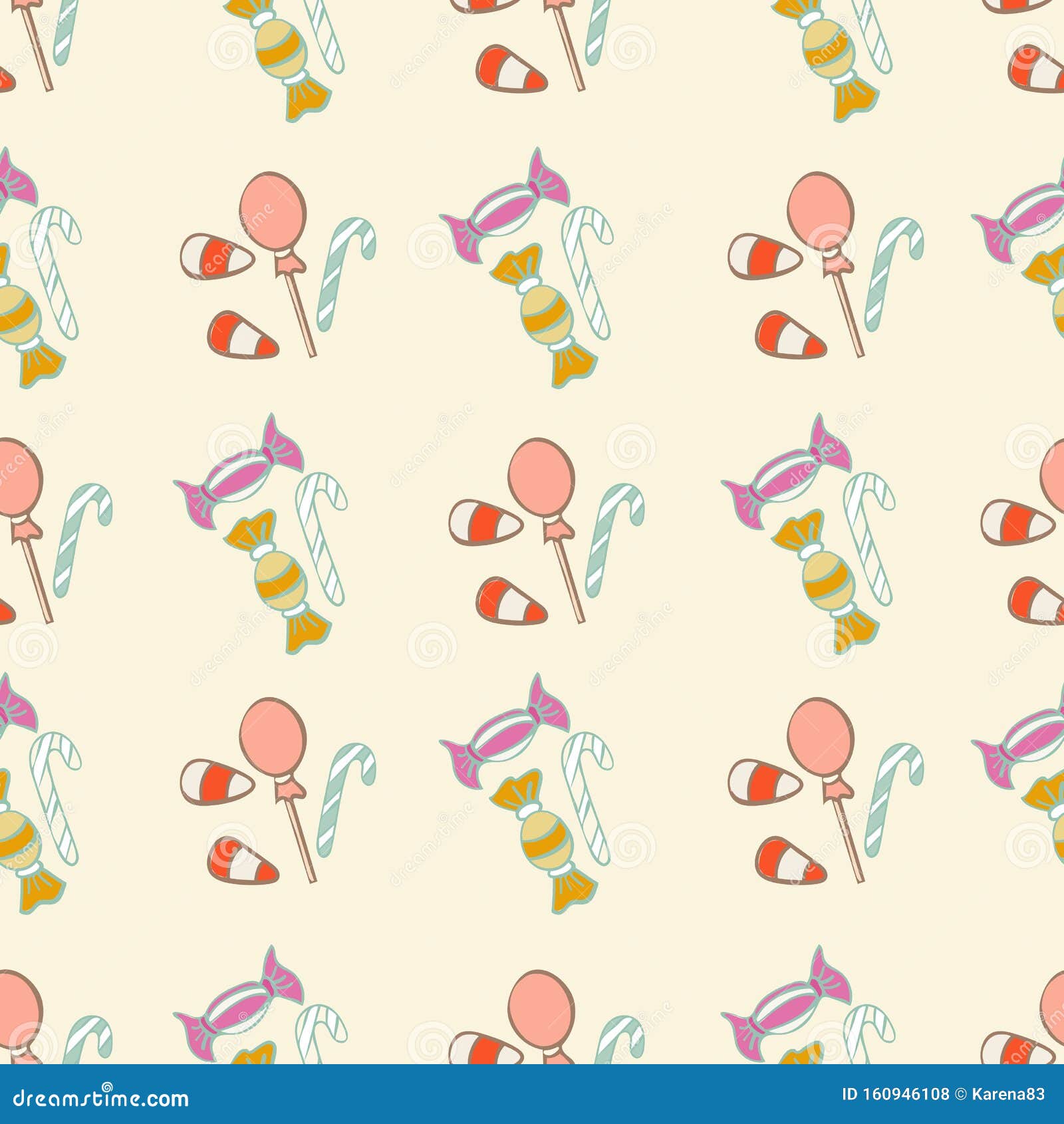 Christmas Candy Seamless Repeat Pattern Vector Print Stock Vector ...