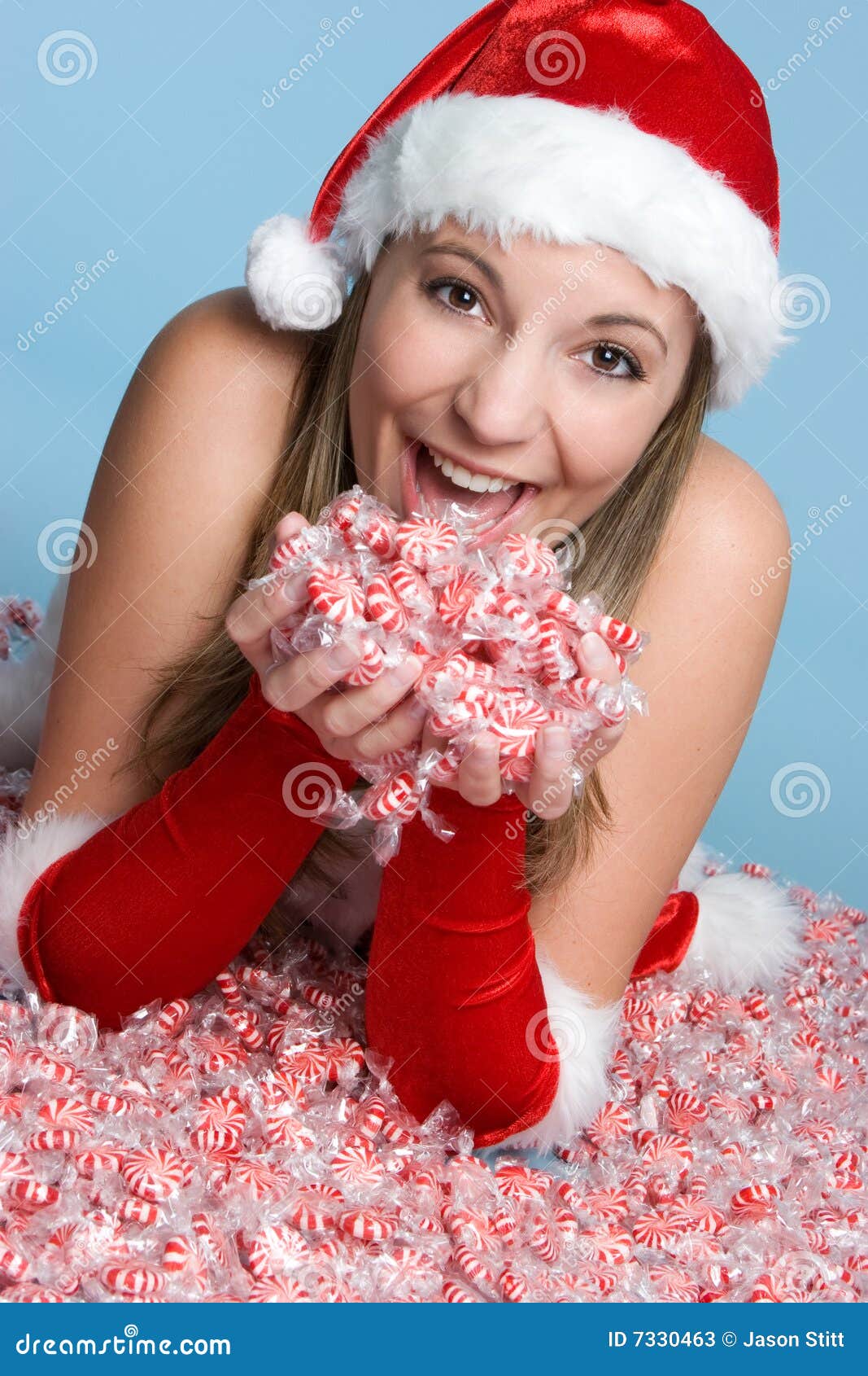 Christmas Candy Woman stock image. Image of happy, laughter - 7330463