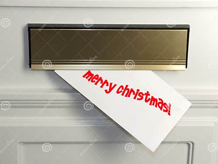 Christmas Card stock image. Image of slot, brass, letter - 1620707
