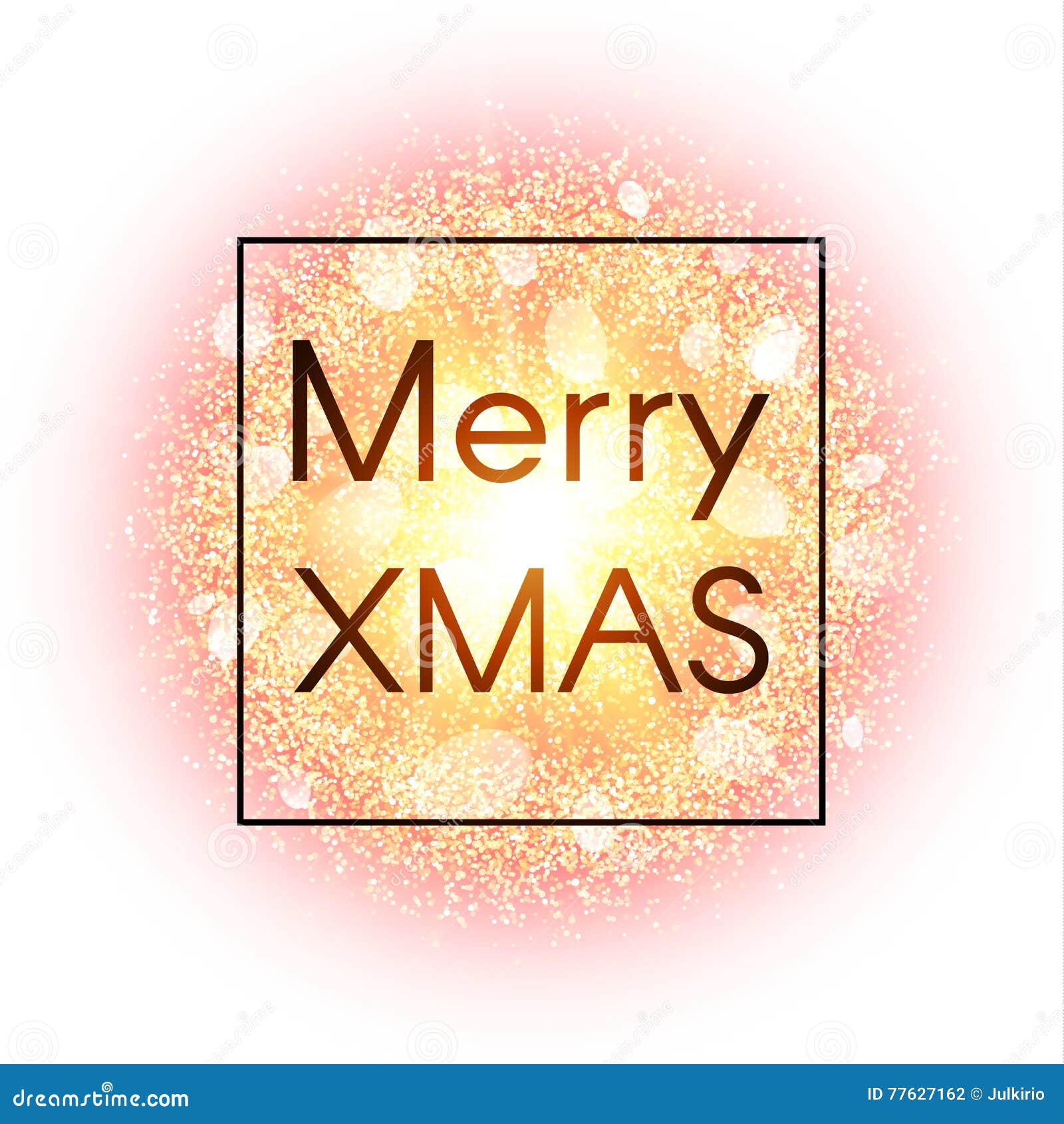 Christmas Card on Abstract Explosion Background with Gold Glittering ...