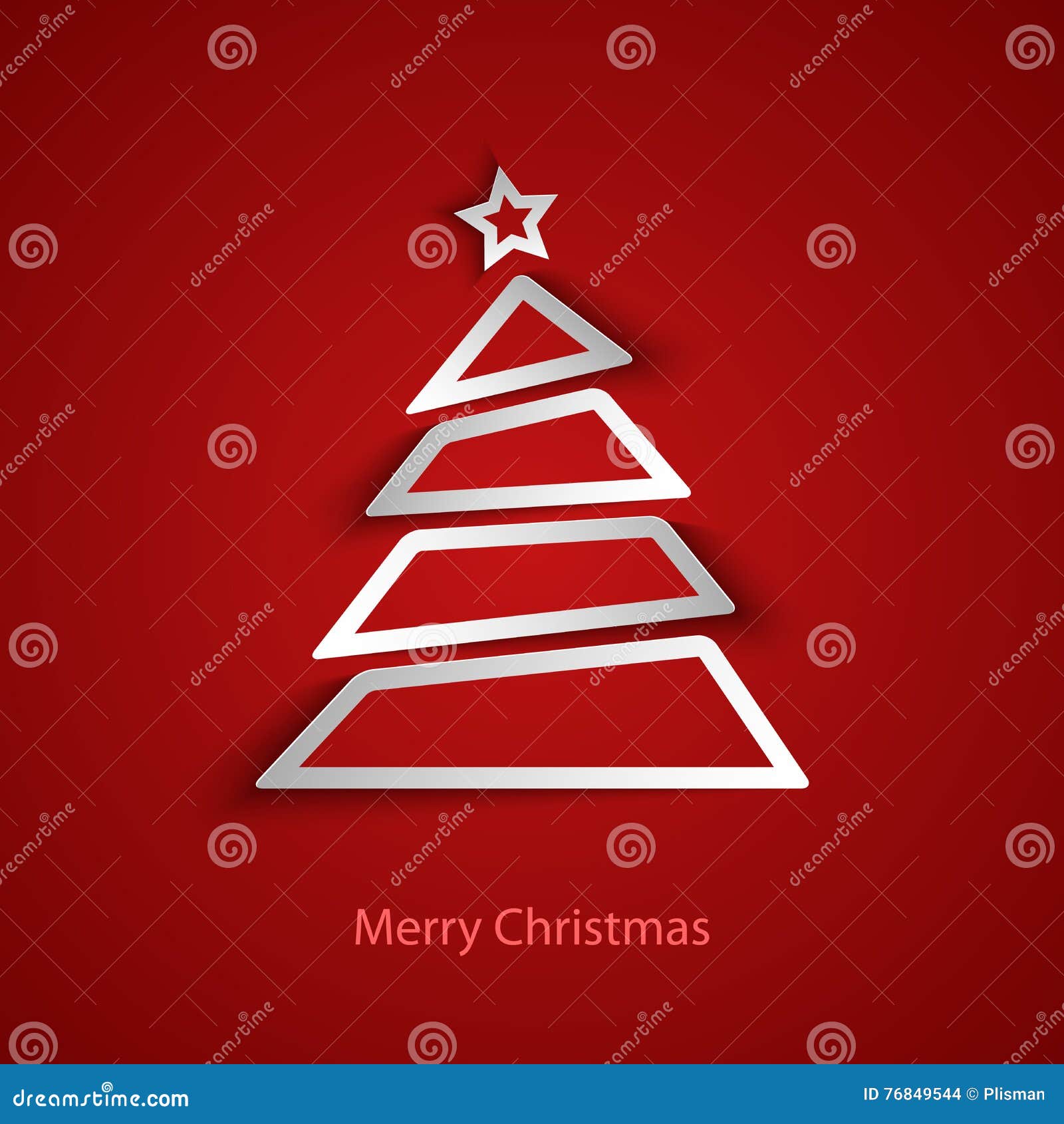 Christmas Card with Abstract Tree Template Stock Vector - Illustration ...