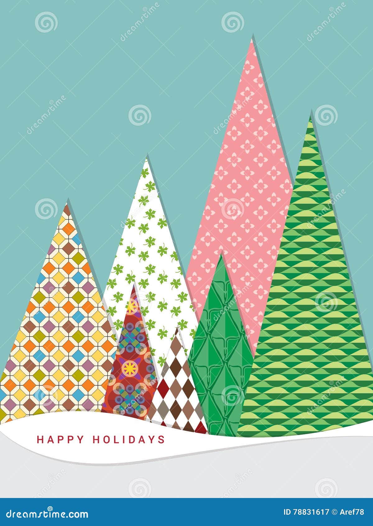 Christmas Card and Background with Pine Tree Vector Format Stock Vector ...