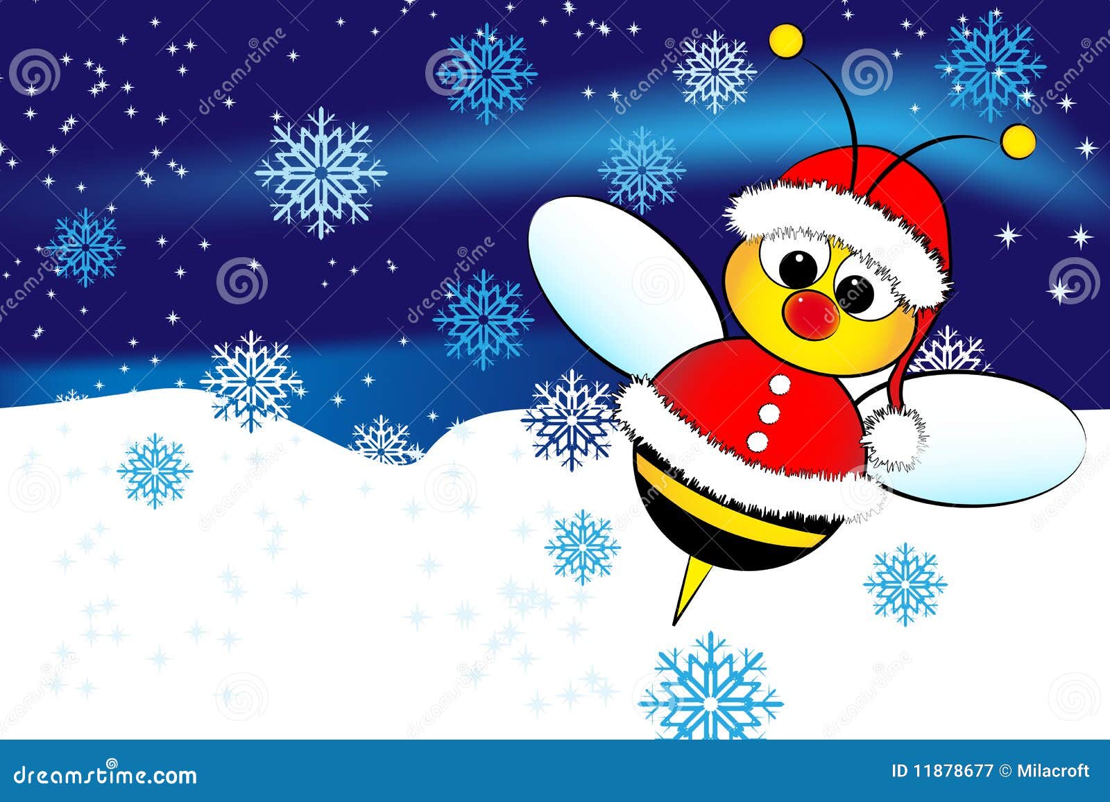 Christmas Card with a Bee Santa Claus Stock Vector - Illustration of ...