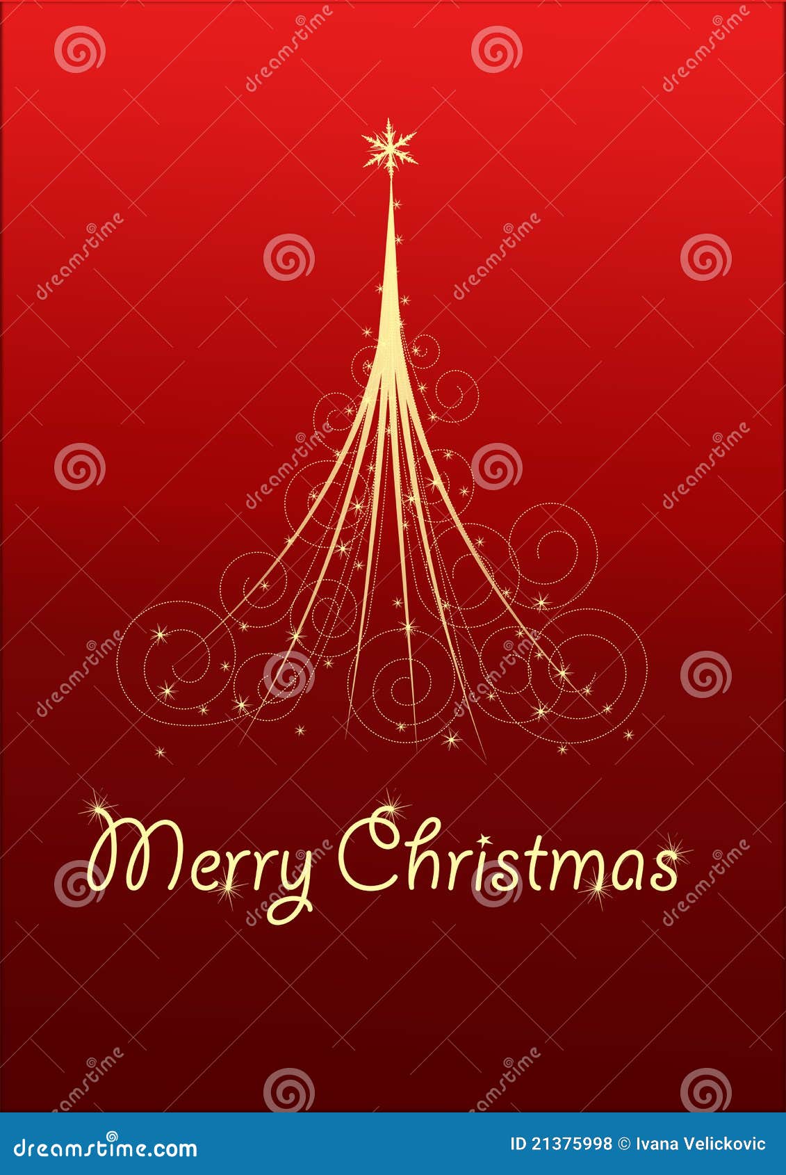 Christmas Card with Christmas Tree Stock Vector - Illustration of ...