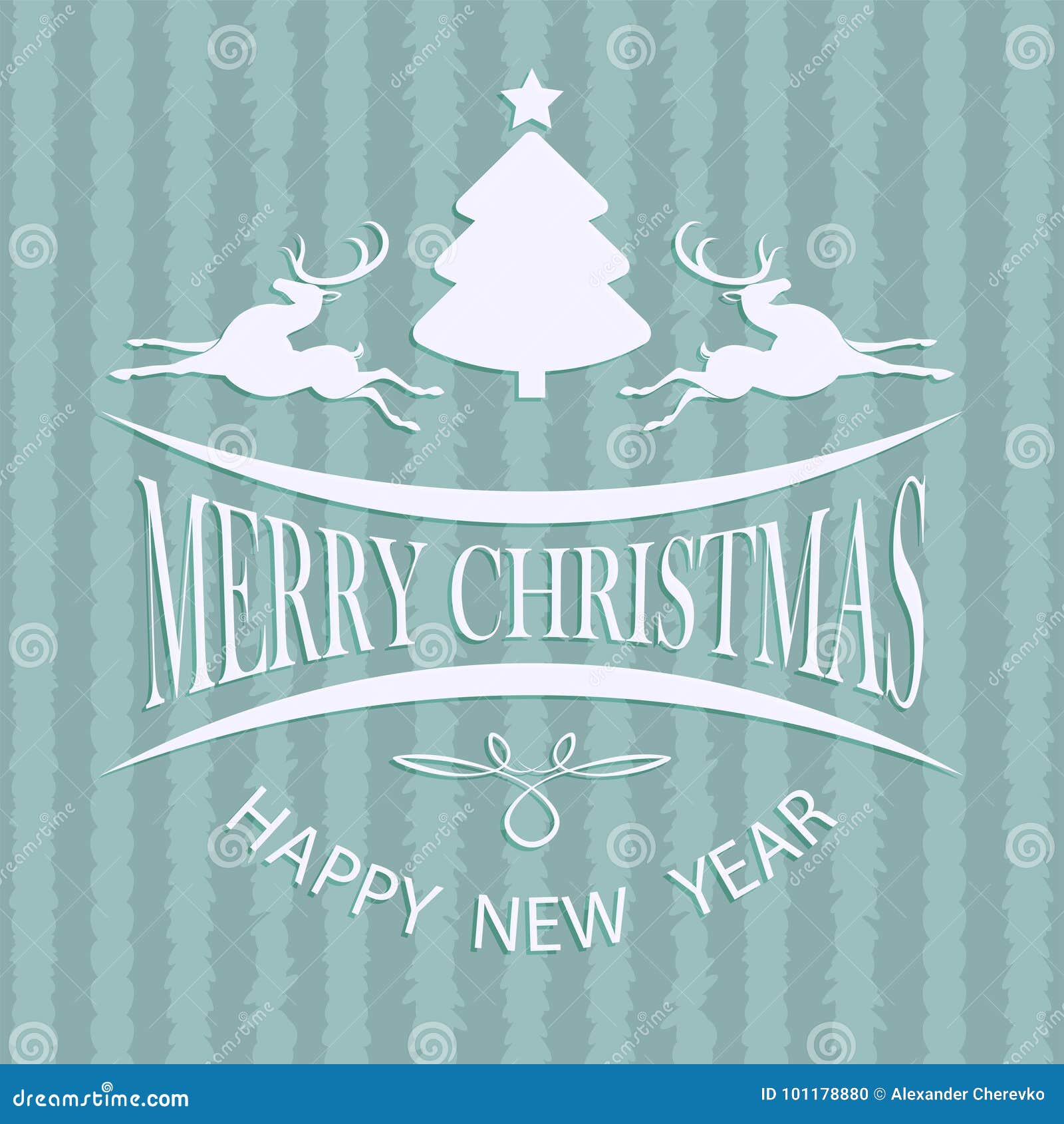 Christmas card color green stock vector. Illustration of emblem - 101178880