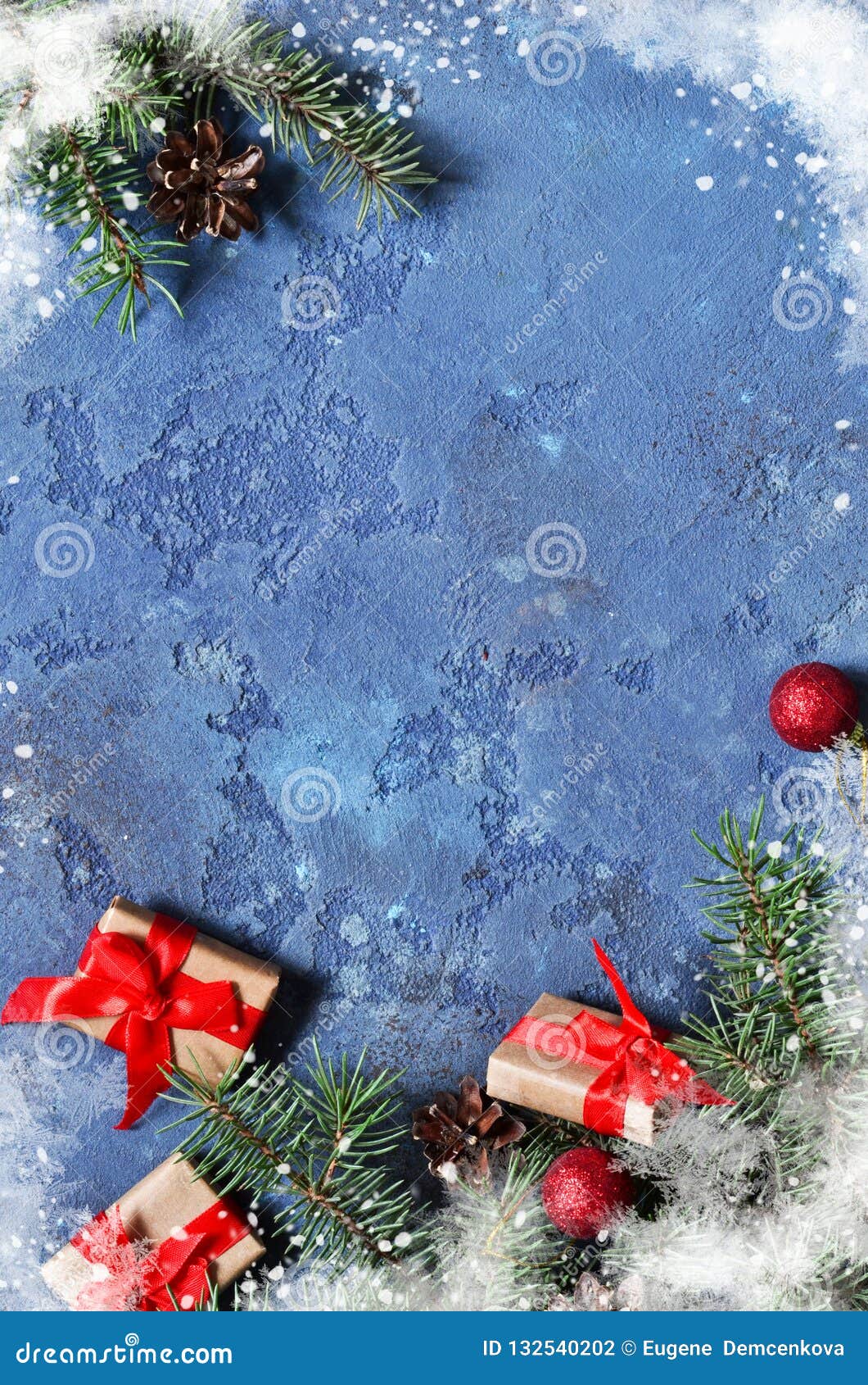 Christmas Card with Decorations. Christmas Background with a Place for ...