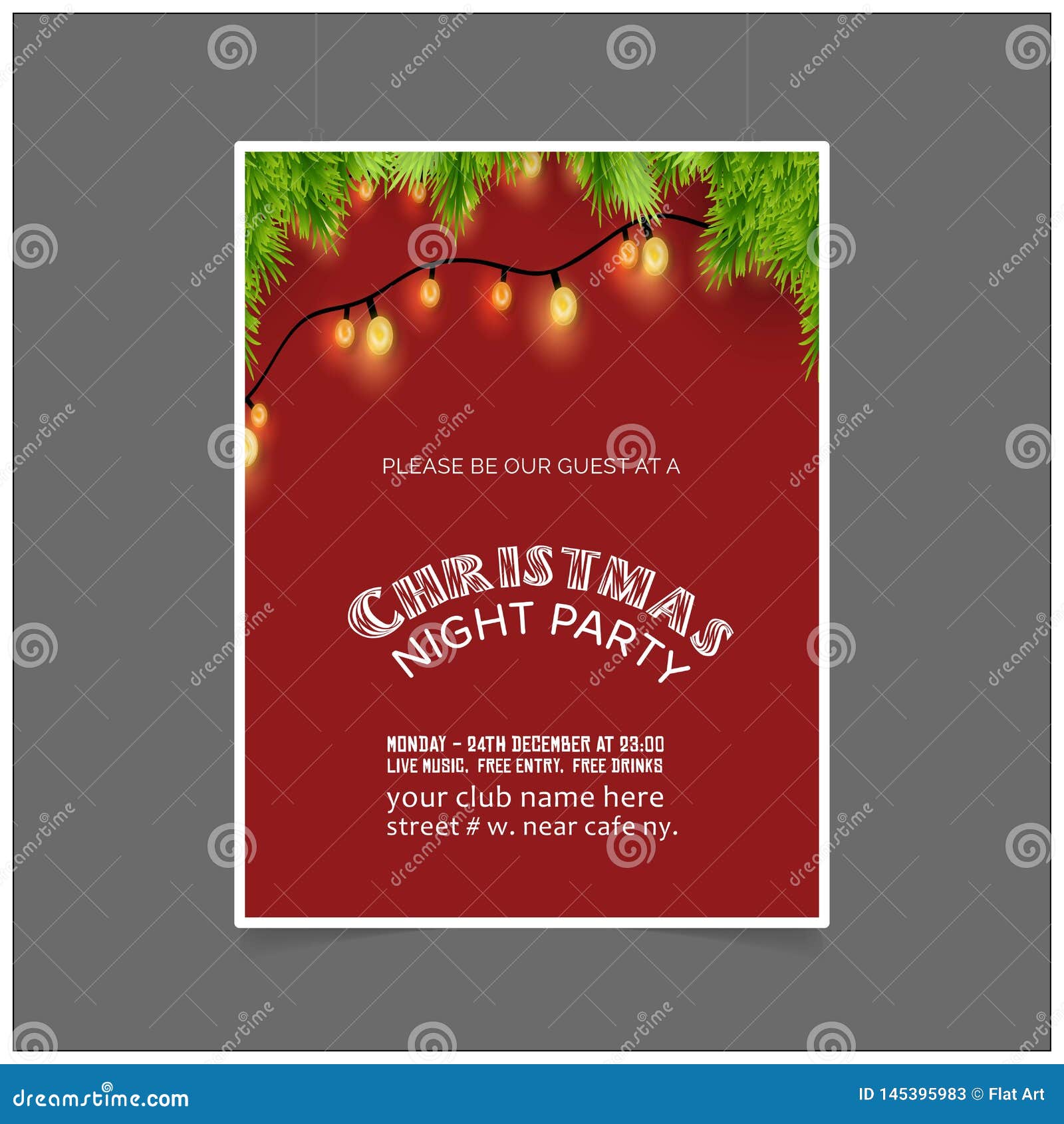 Christmas Card Design with Elegant Design and Red Background Vector ...