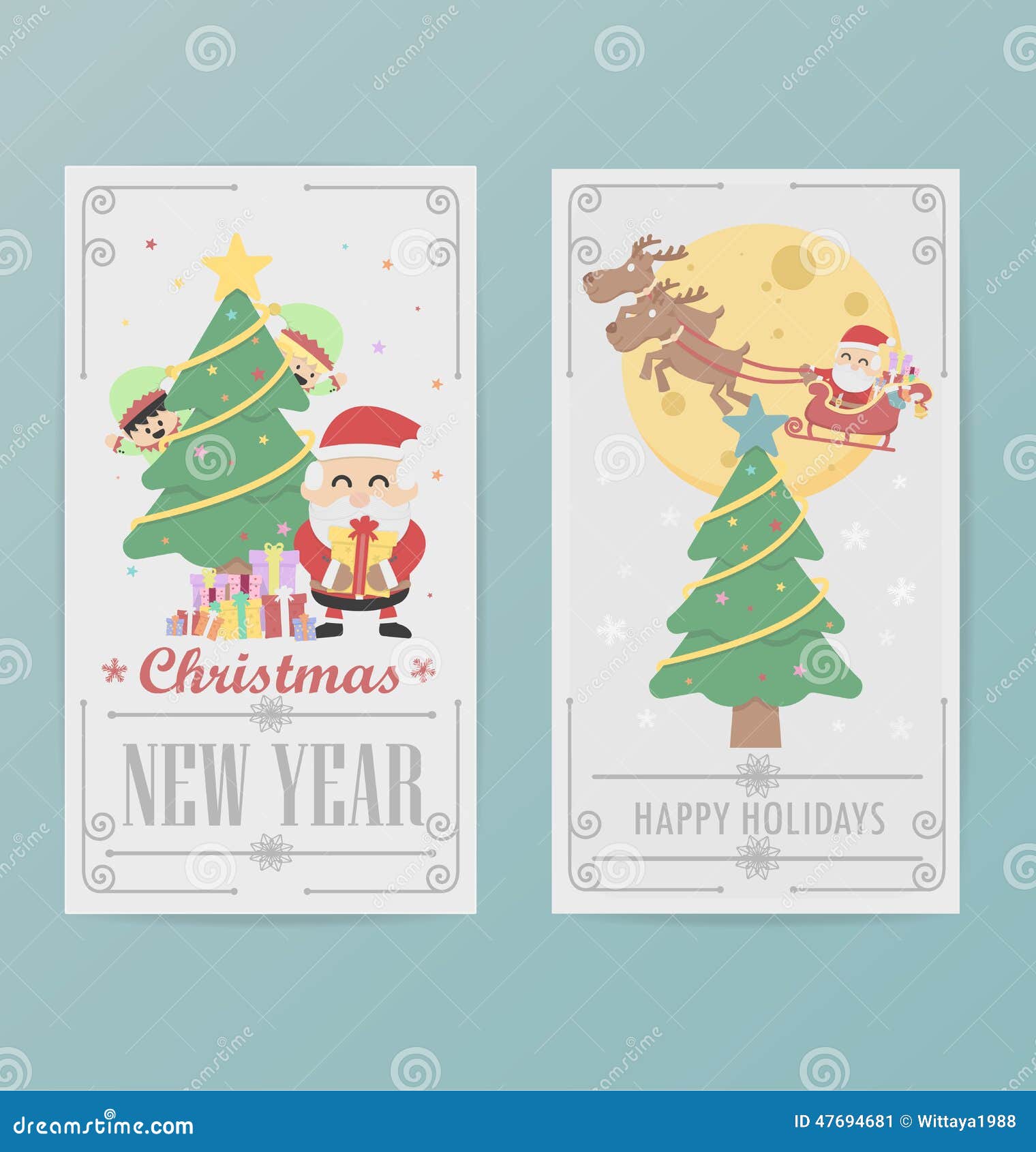 Christmas Card Design Layout Template B Stock Vector - Illustration of ...