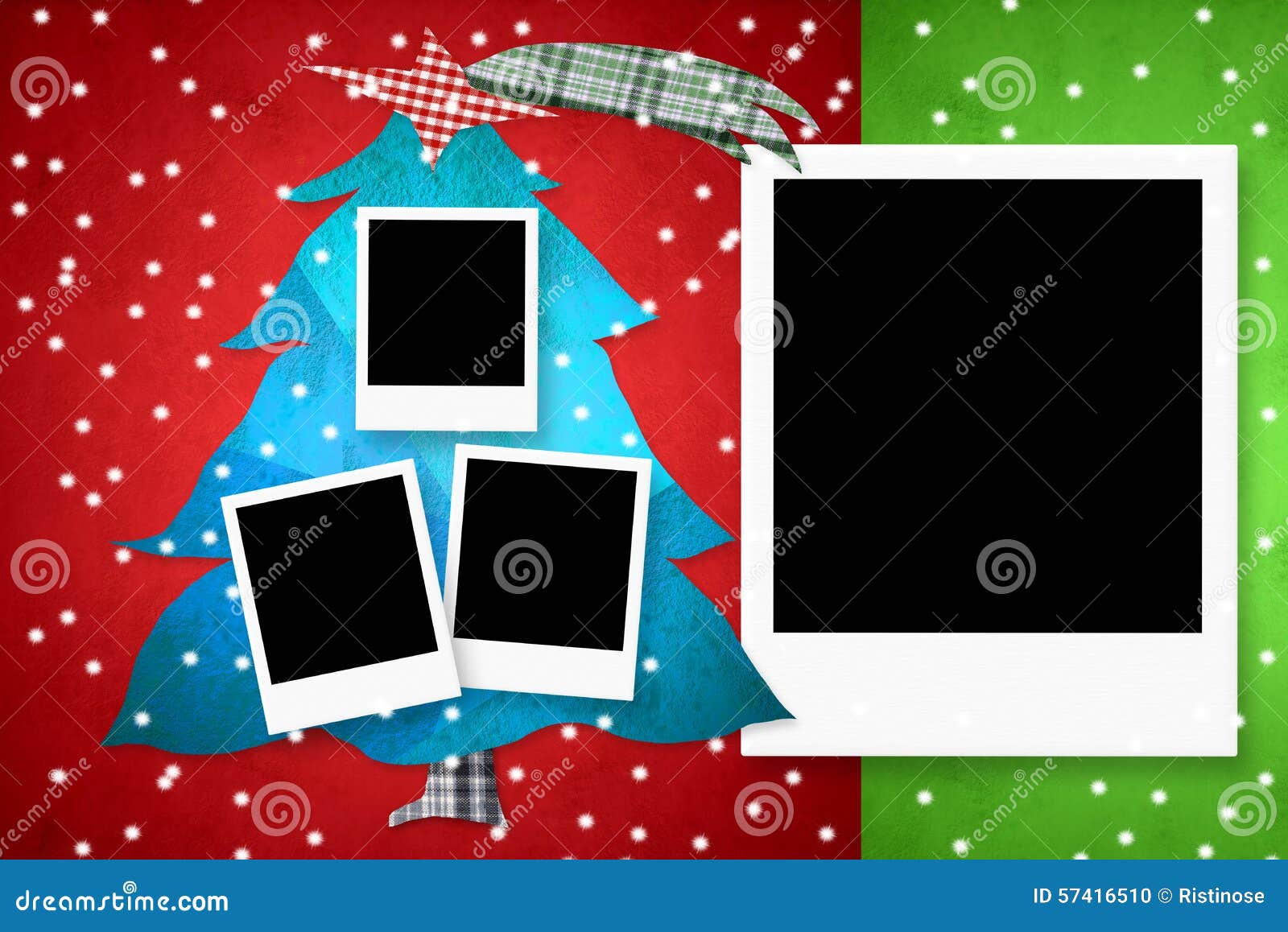 Christmas Card Four Photo Frames Stock Photo - Image of happiness ...