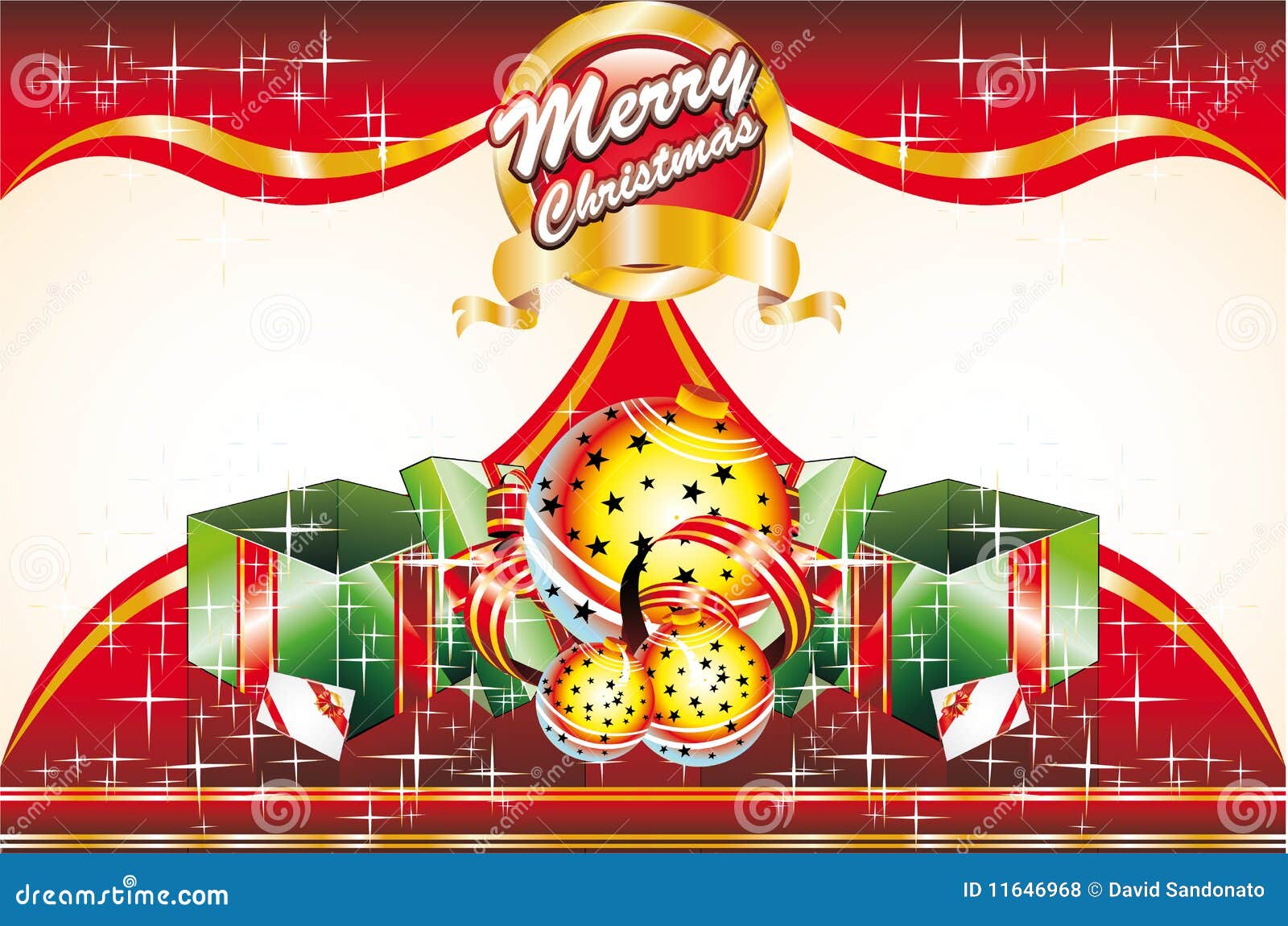 Christmas Card with Front and Retro Cover Stock Vector - Illustration ...