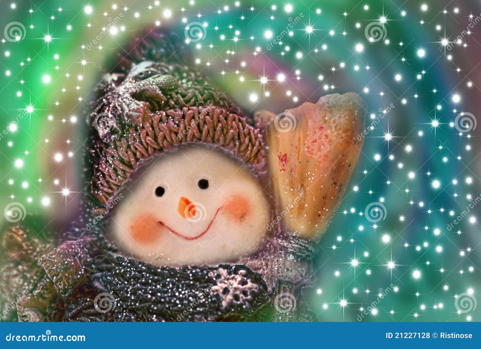 Funny Snowman Wearing Safety Helmet And Mask Stock Photography ...