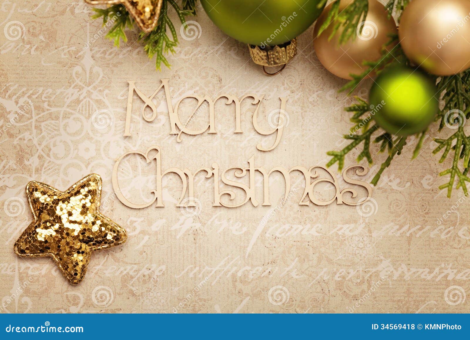 Christmas card stock photo. Image of postcard, ornaments - 34569418