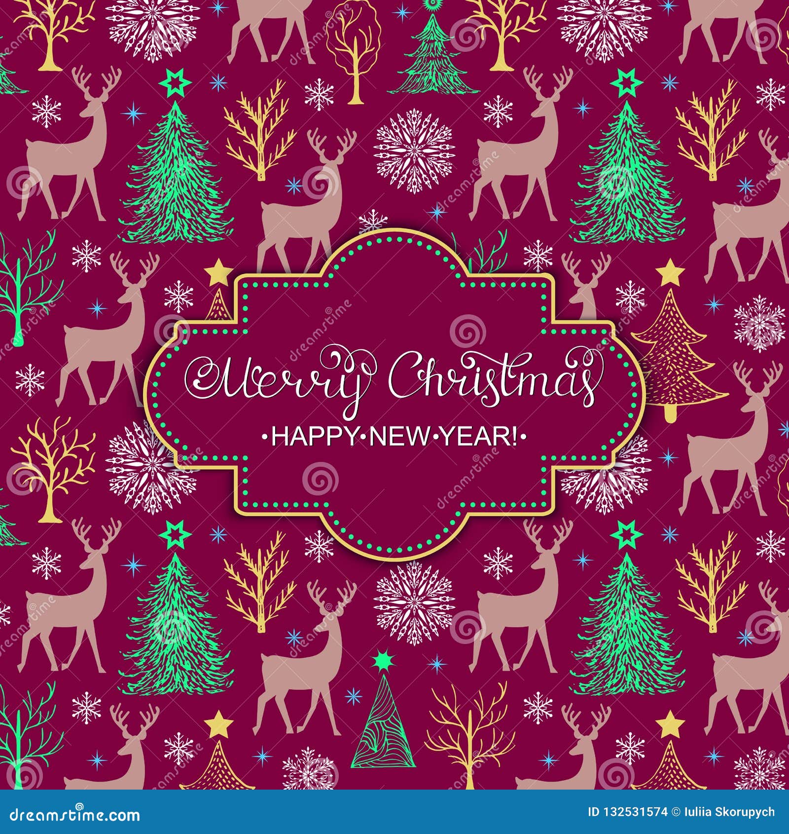 Colorful Christmas Card Stock Vector Illustration Of Adornment 132531574
