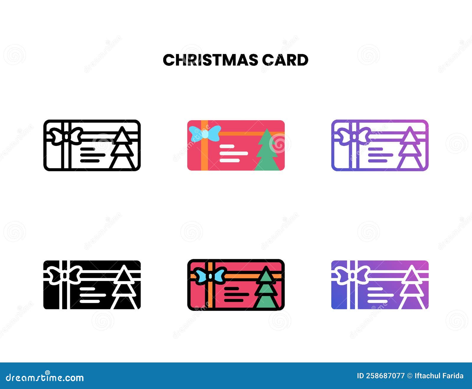 Christmas Card Icon with Different Style. Stock Vector - Illustration ...