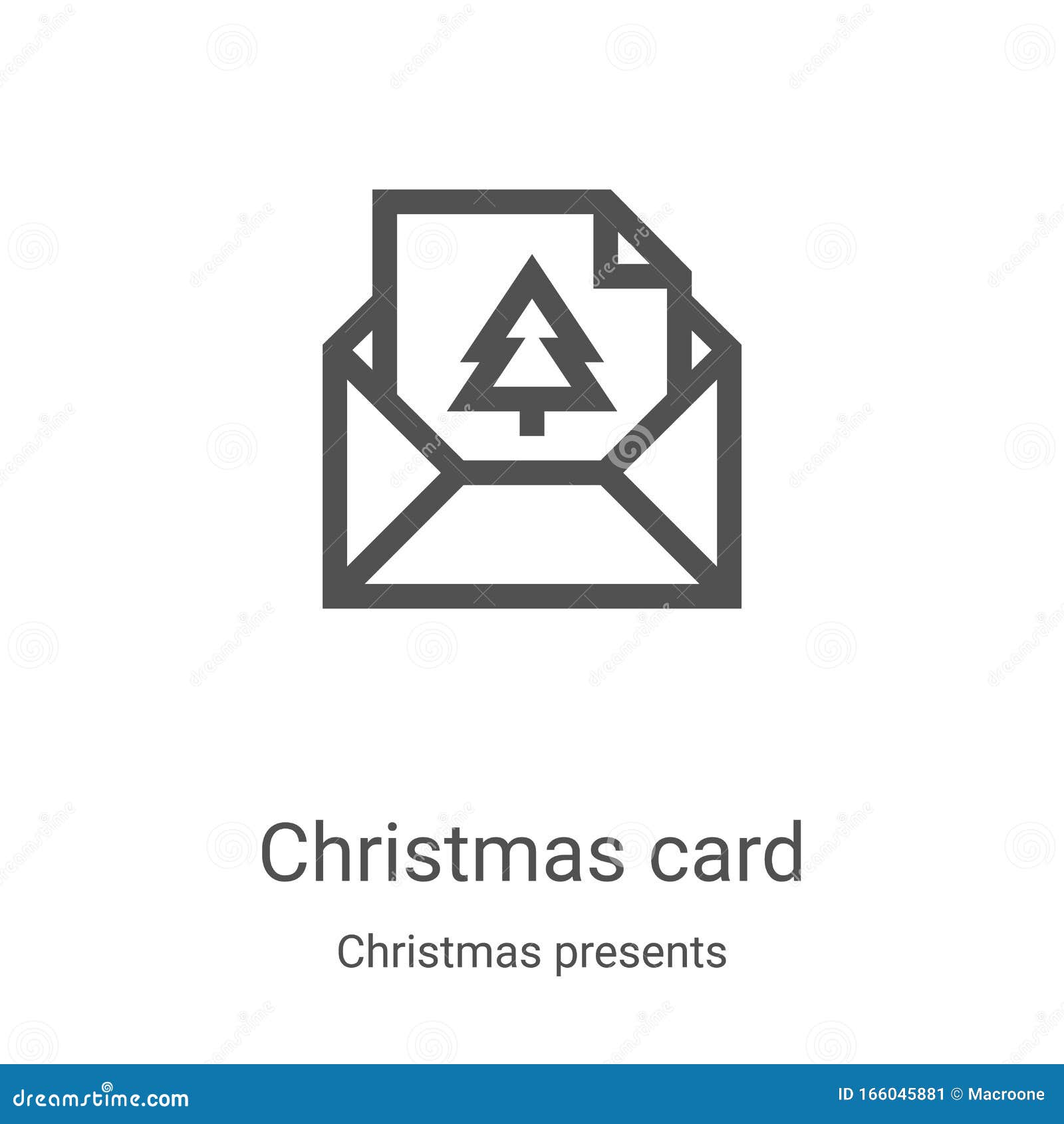 Christmas Card Icon Vector from Christmas Presents Collection. Thin ...