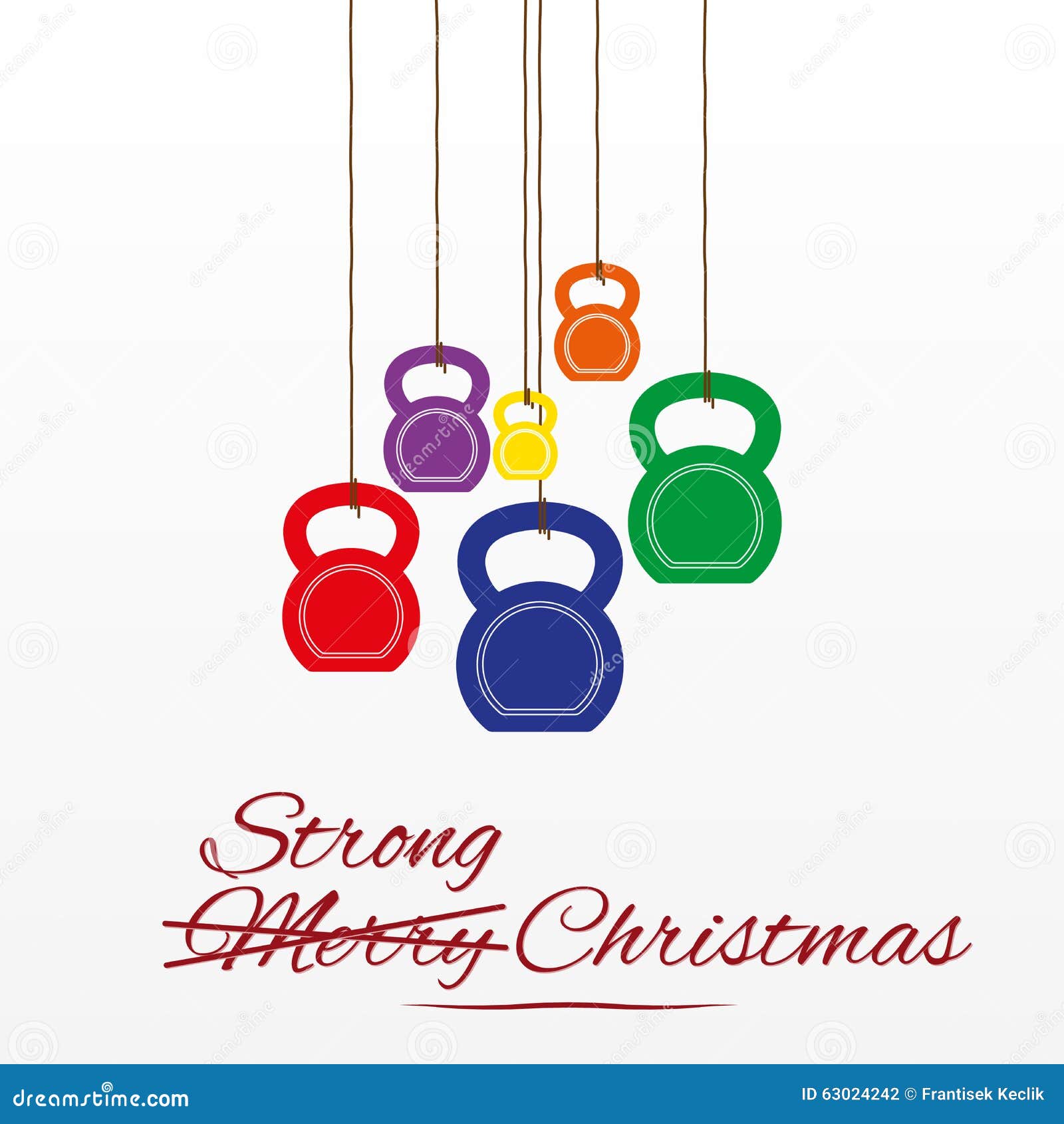 Christmas Card with Kettlebells Stock Vector - Illustration of drawing ...