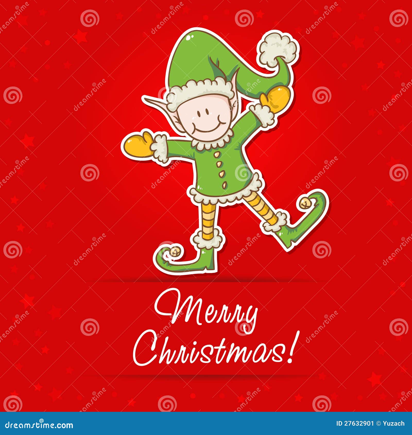 Santa Helper Miniskirt Green Background Cartoon Vector | CartoonDealer ...