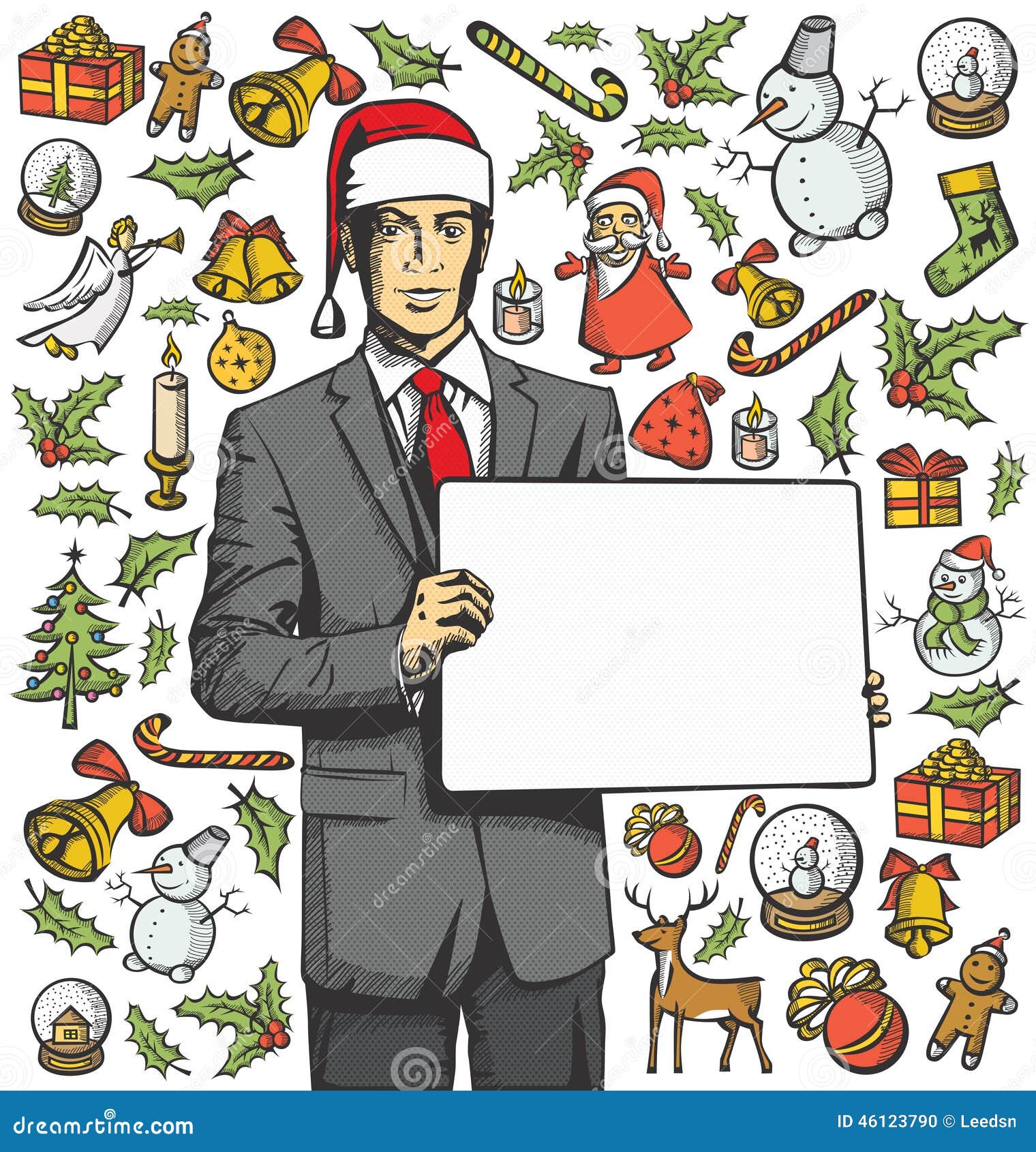Christmas Card with Man stock vector. Illustration of gingerbread ...