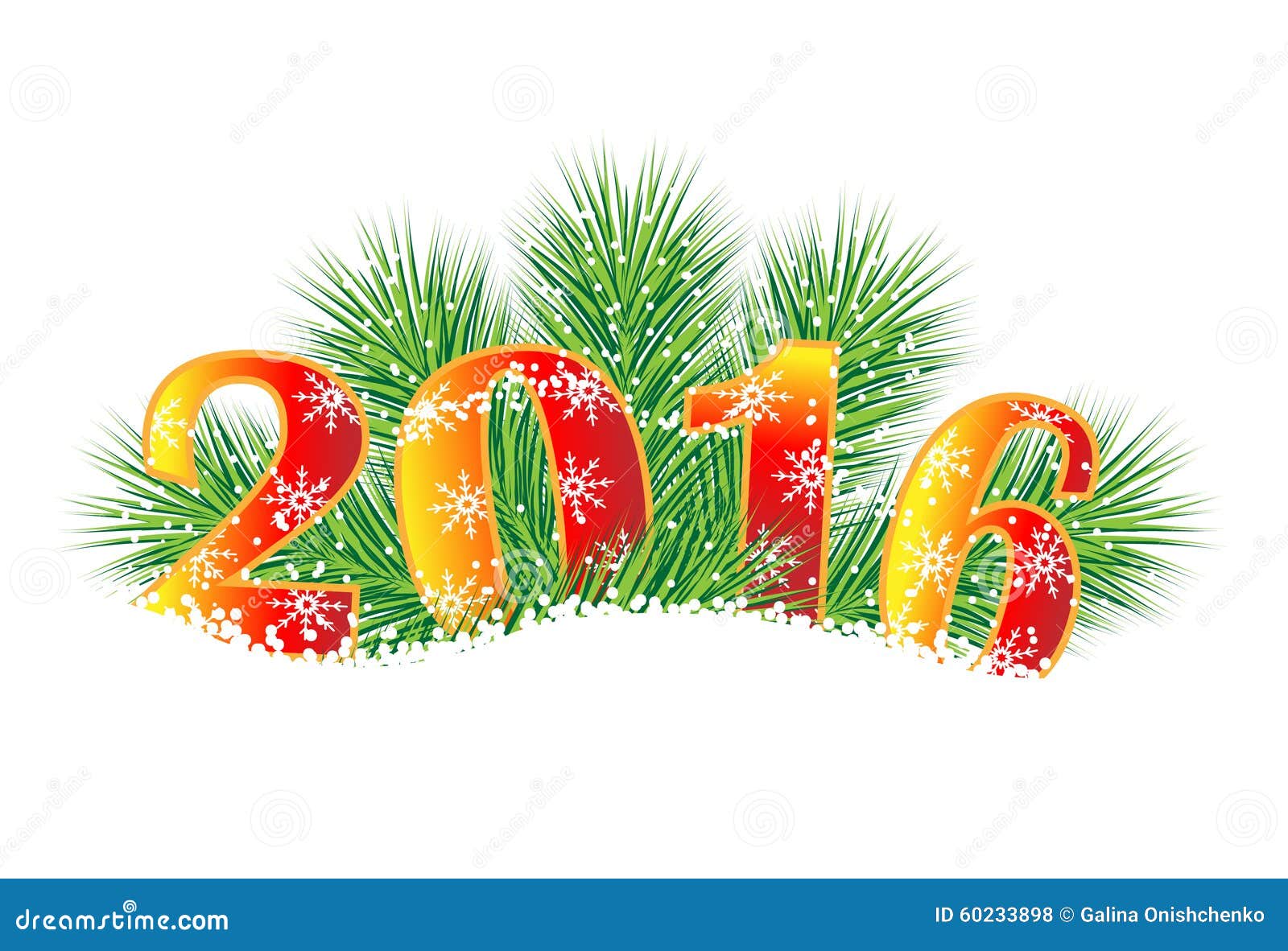 Christmas Card with Numbers 2016 Stock Vector - Illustration of vector ...