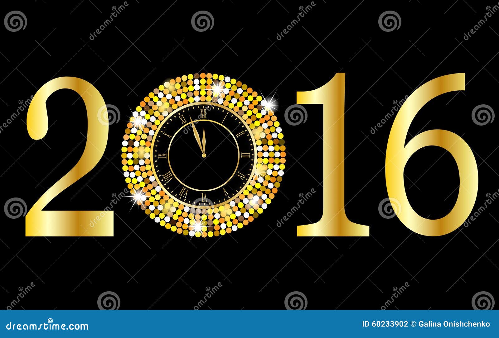 Christmas Card with Numbers 2016 Stock Vector - Illustration of glare ...