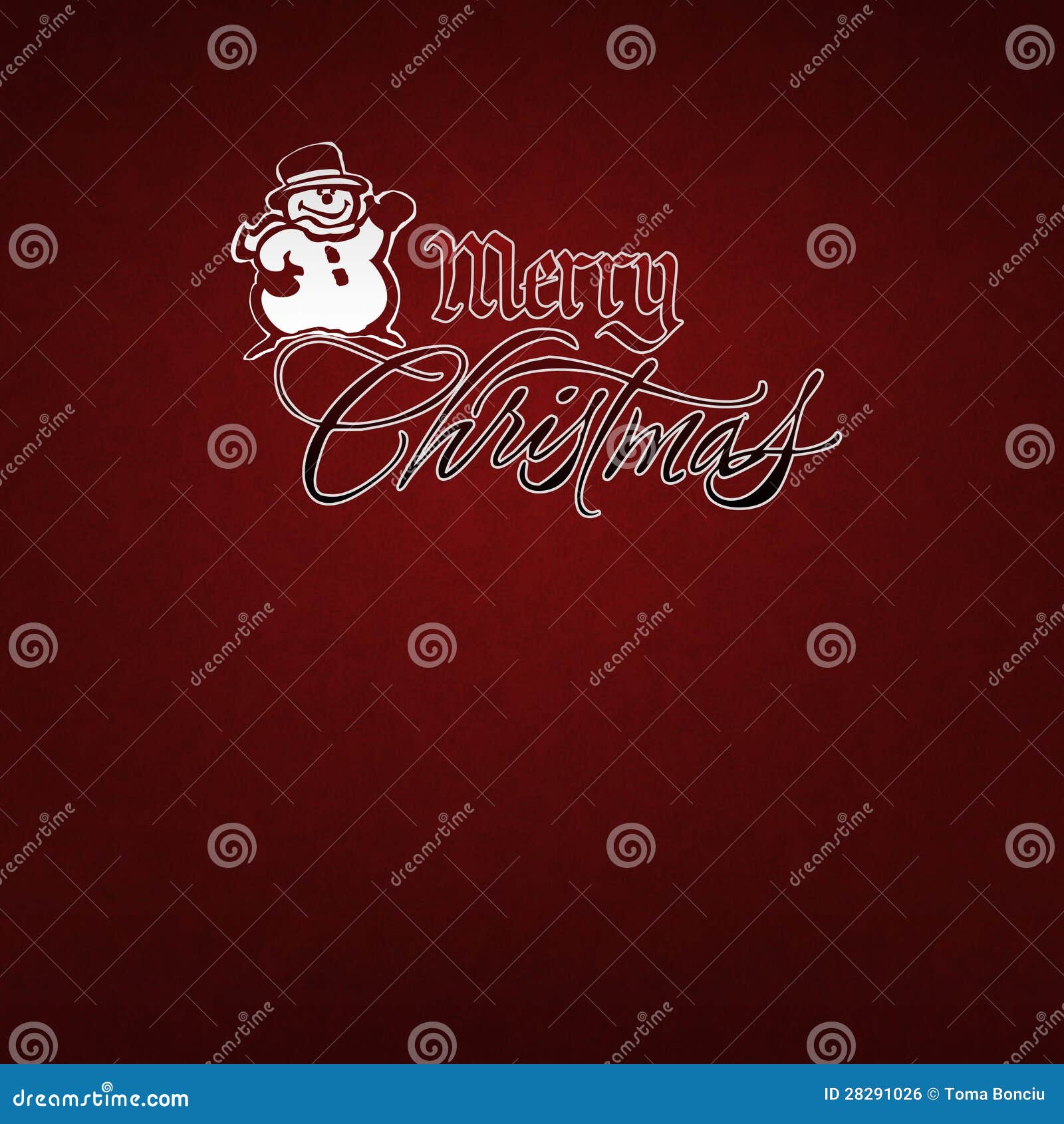 Christmas Card on Red Background Stock Illustration - Illustration of ...