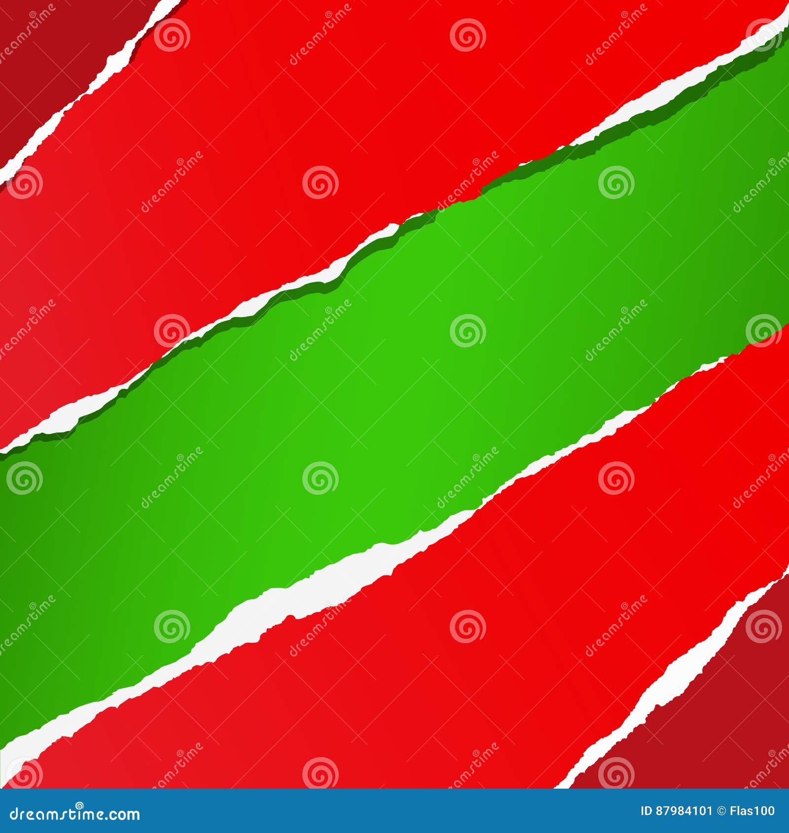 Christmas Card, Ripped Red Paper in Corners Stock Vector - Illustration ...